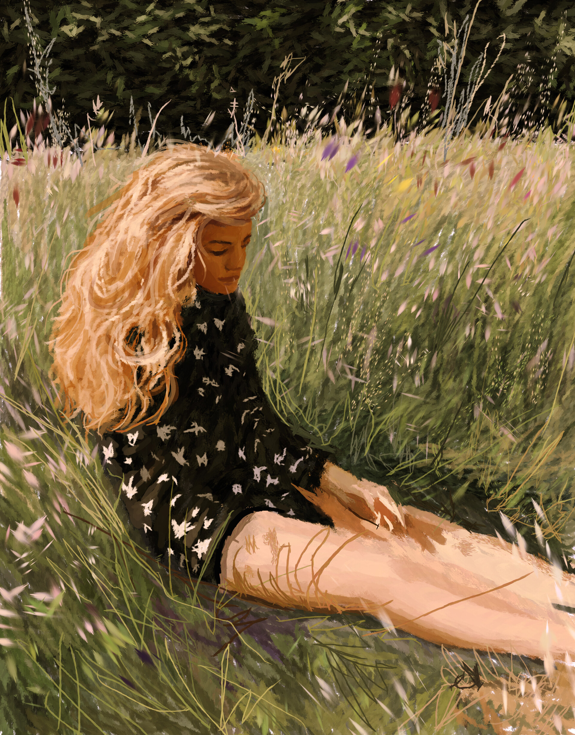 ArtStation - Grass and flowers study