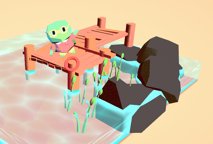 ArtStation - Cute Turtle Saying Hello from his pond.
