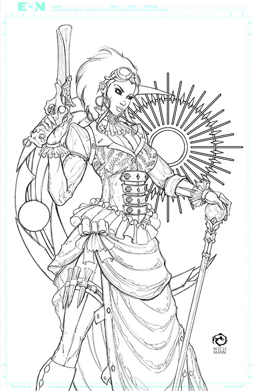 lady mechanika coloring pages