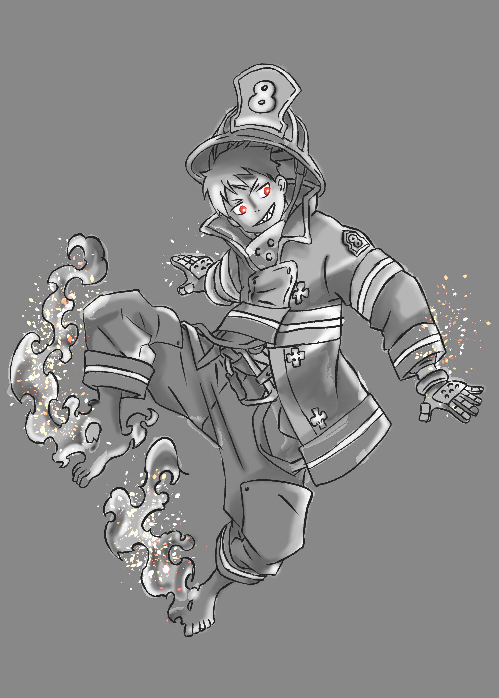 how to draw fire force