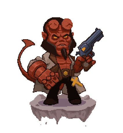 ArtStation - Pixel hellboy, Igor Kozhanov