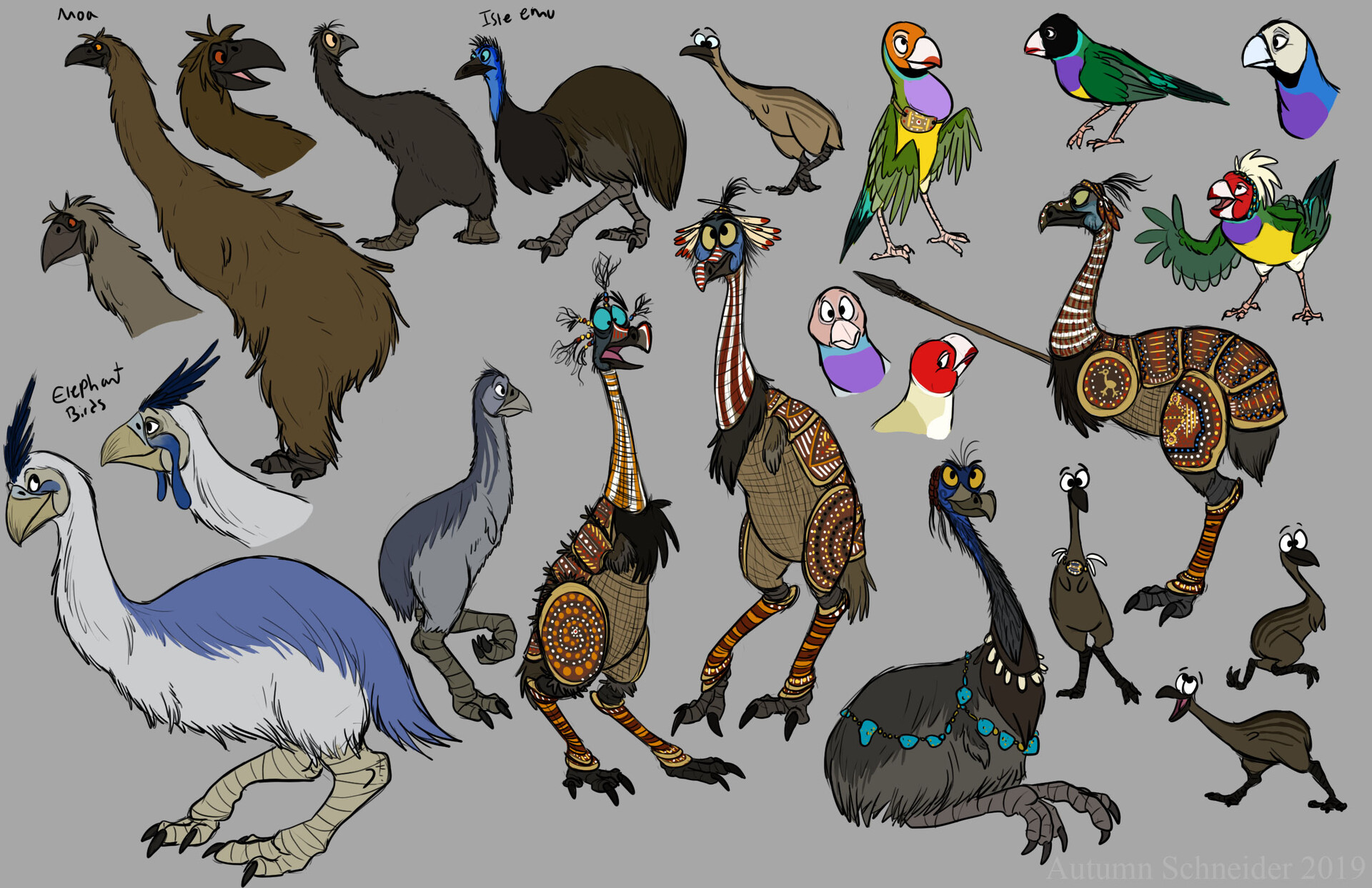 ArtStation - Emu Warriors and other doodles , Autumn Schneider