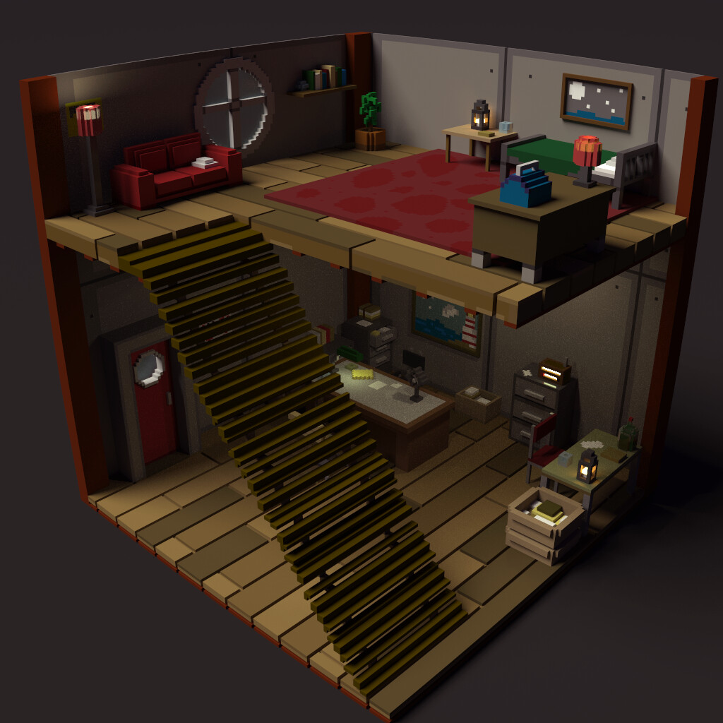 ArtStation - MagicaVoxel Before/After Rendering