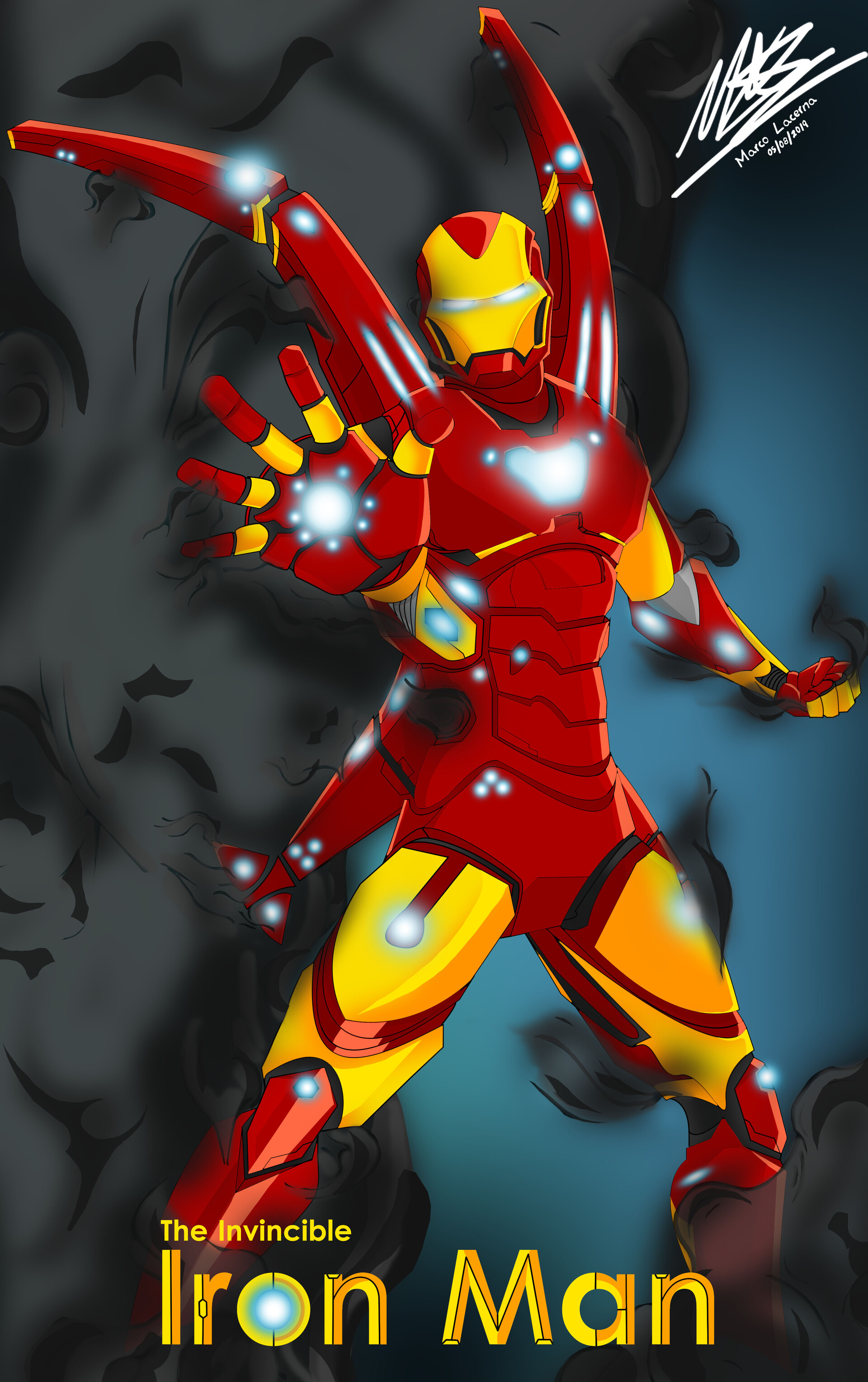 how to draw the invincible iron man