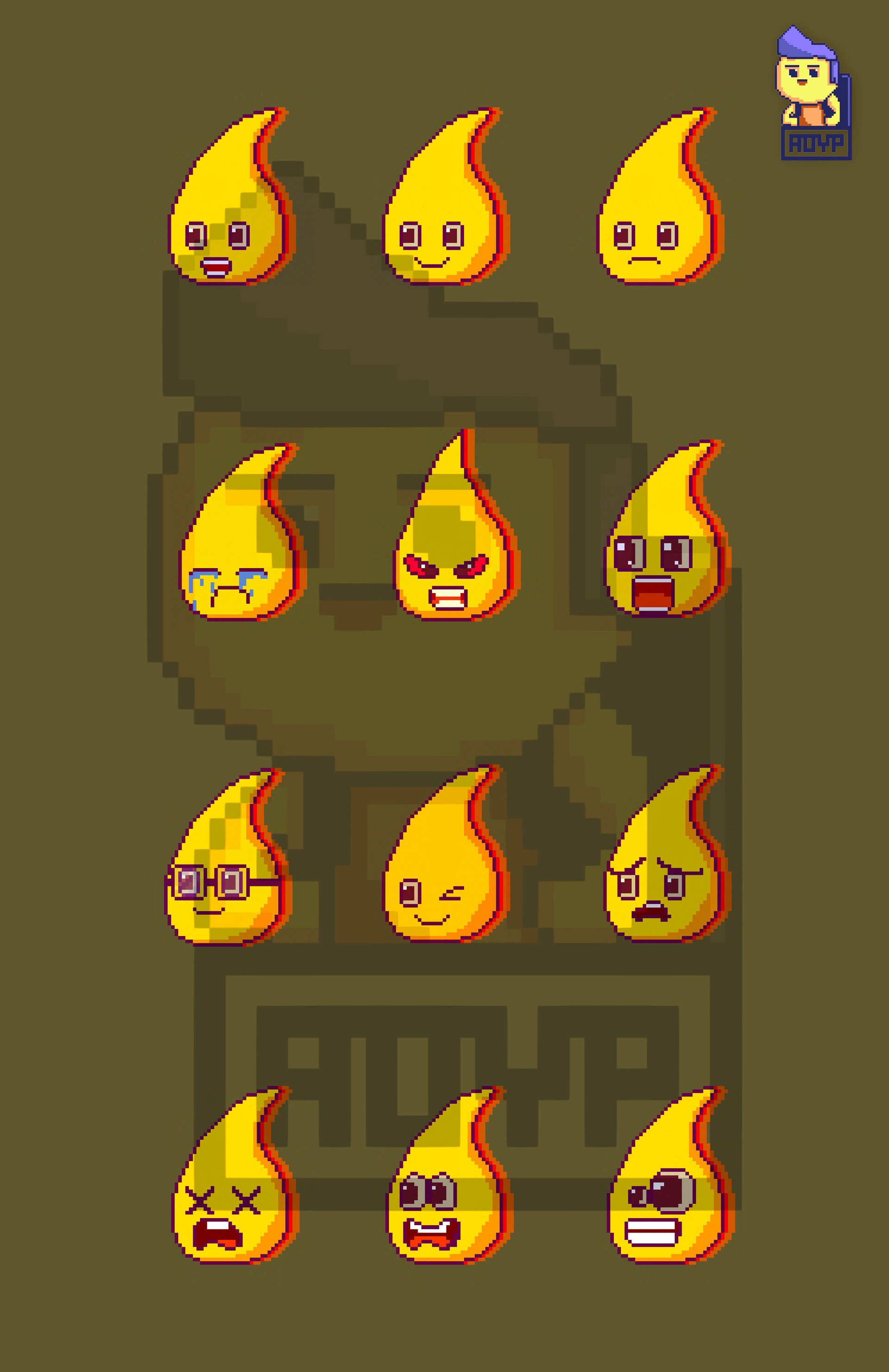 draw pixel art emotions