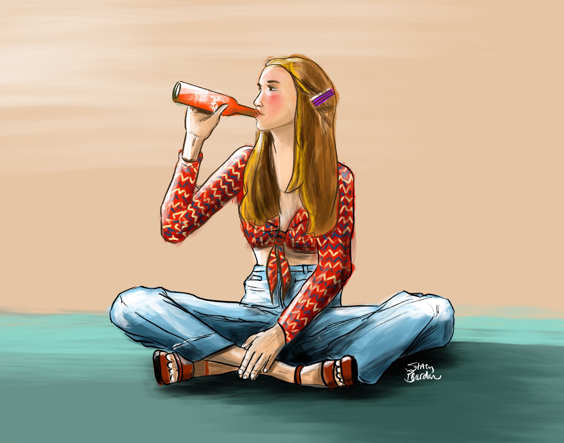 ArtStation - Trying out a different style of book illustration.