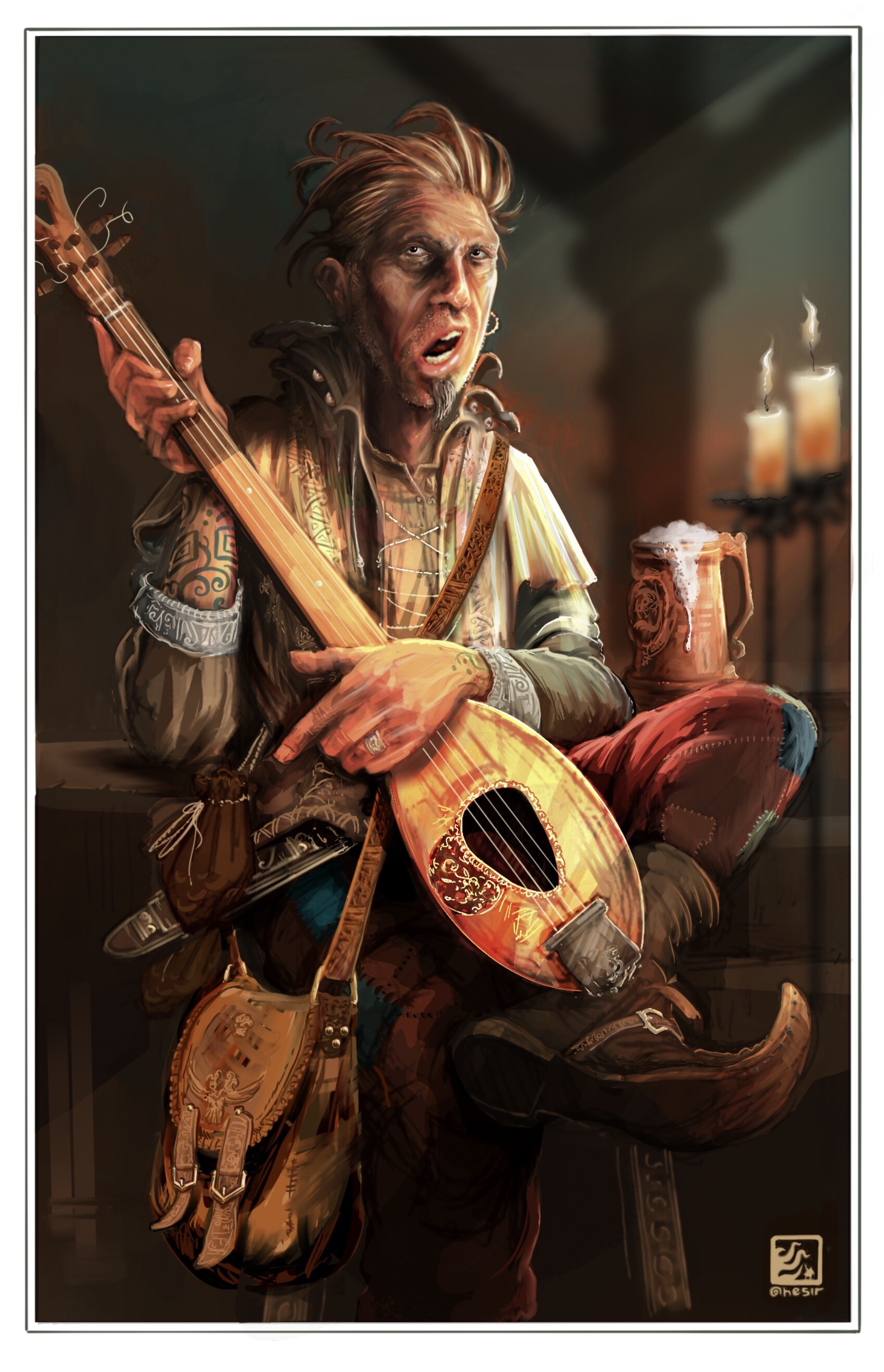 ArtStation - Amos Witt - Bard and Minstrel