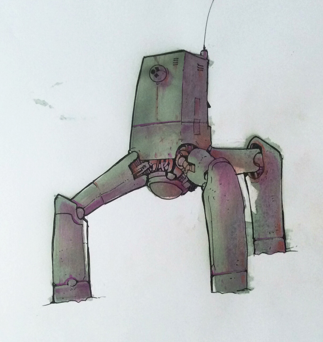 ArtStation - Primitive warbot controlled by an AI.