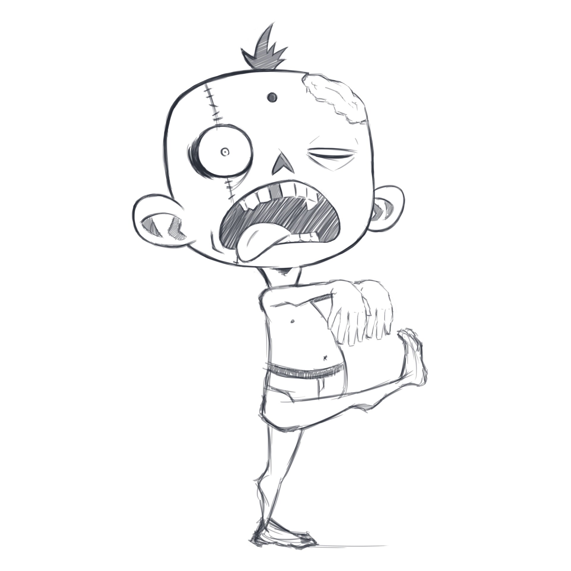 how to draw a zombie boy