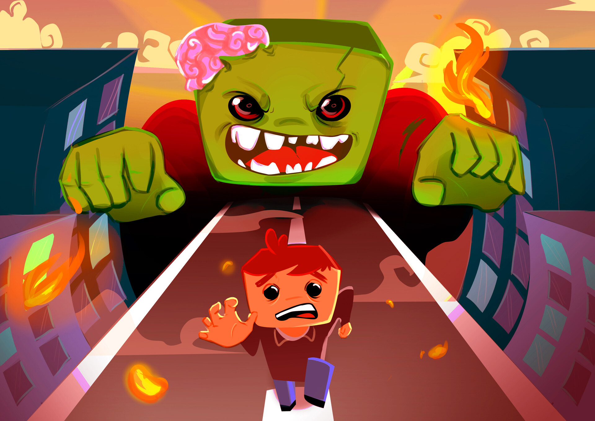 ArtStation - Splash art draft for zombie game (1)