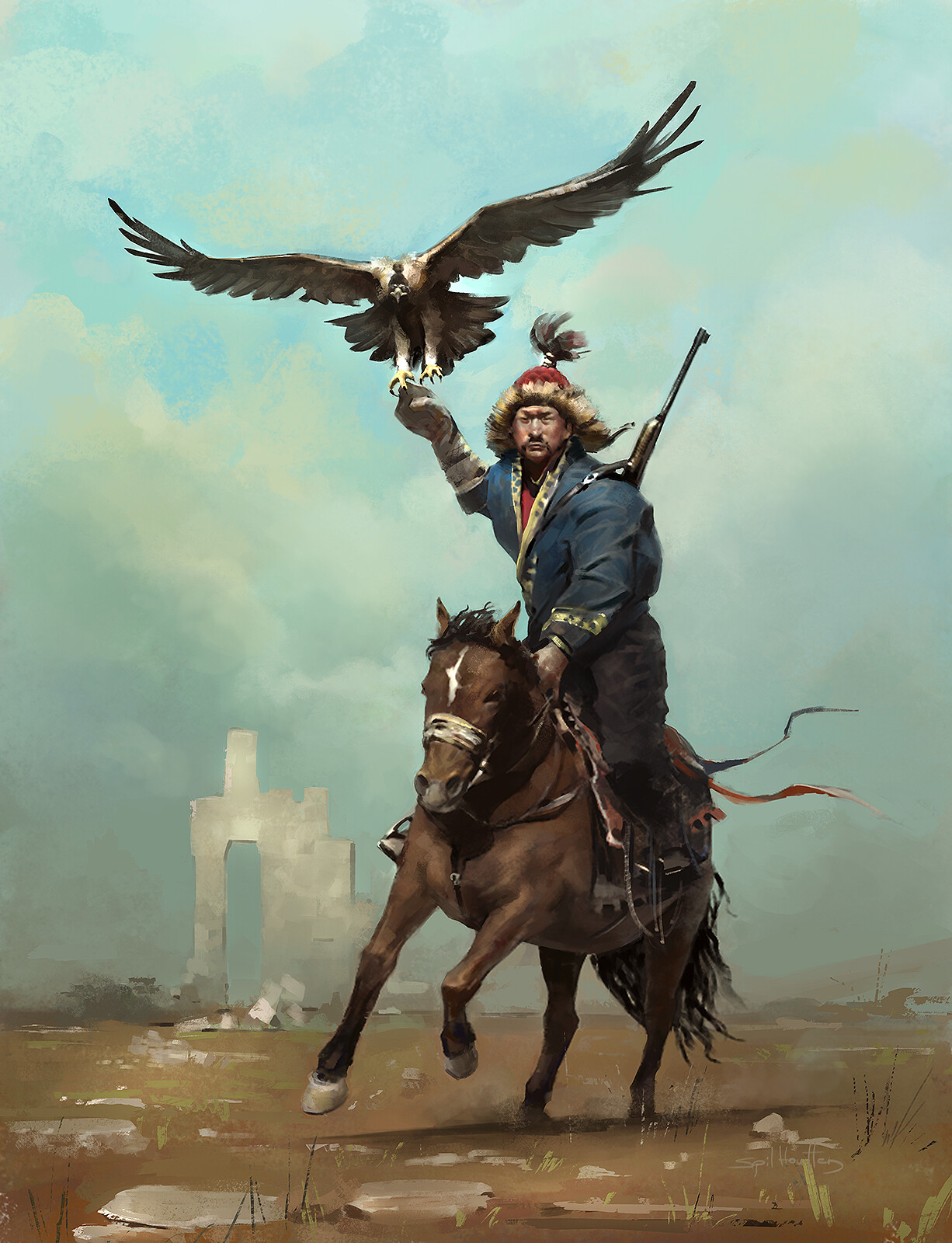 ArtStation - Mongolian Hunter. Character design/concept/illustration ...
