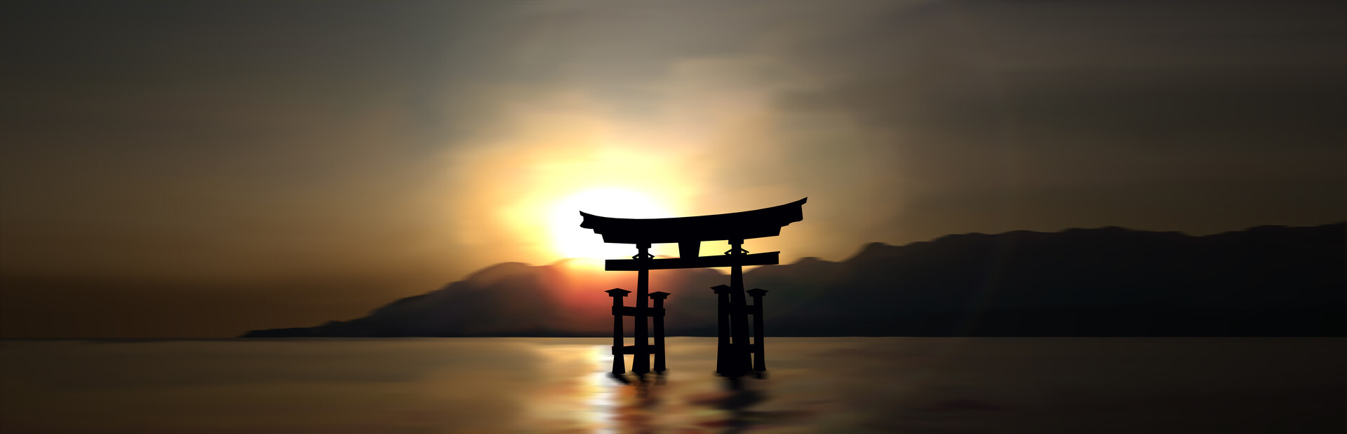 ArtStation - Japanese sunset