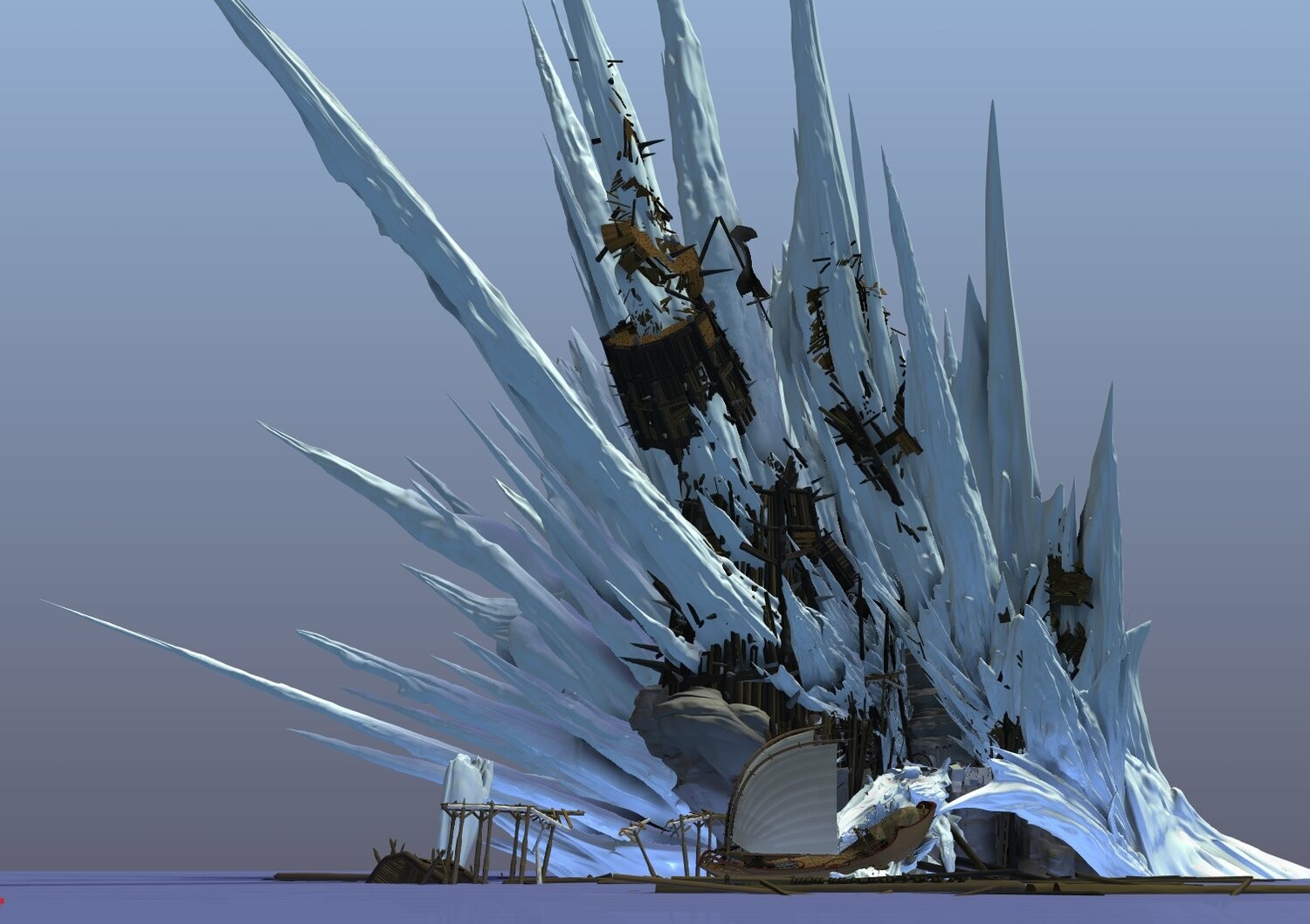 ArtStation - Ice Destroyed Fort