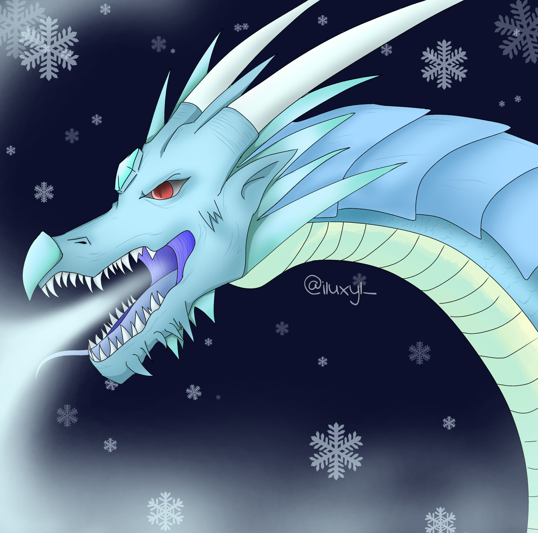 how to draw ice dragon