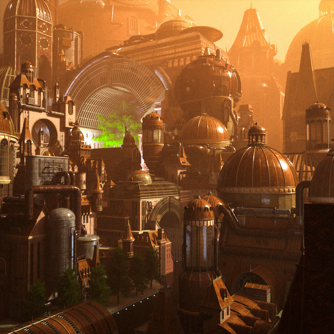 ArtStation - Steampunk Kitbash scene