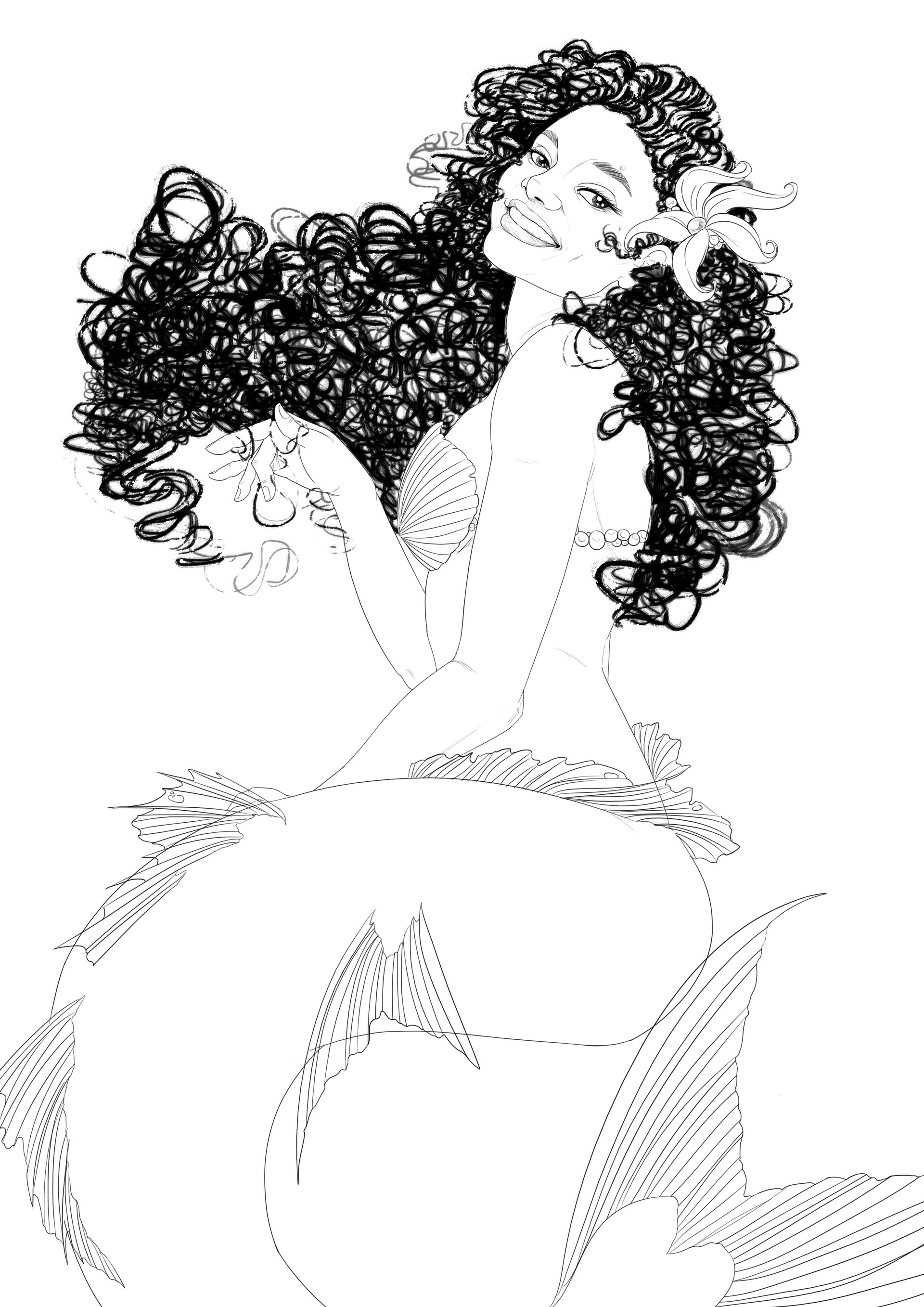 little mermaid coloring pages halle bailey