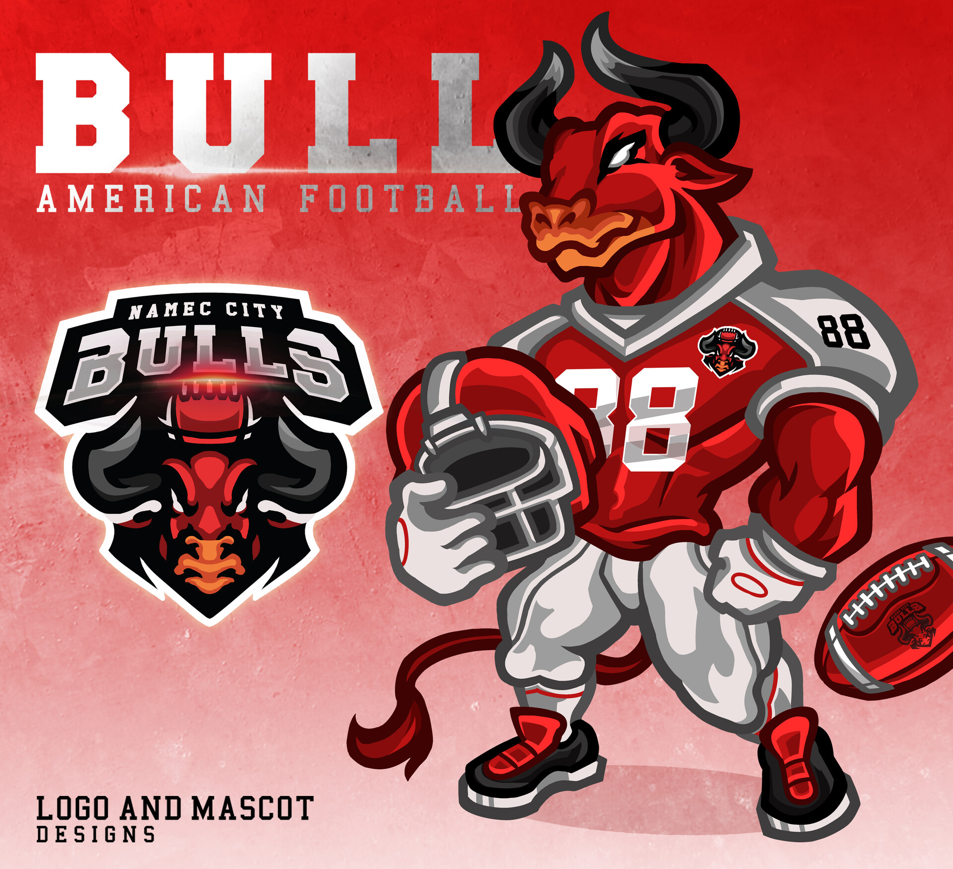 ArtStation - American football Bull