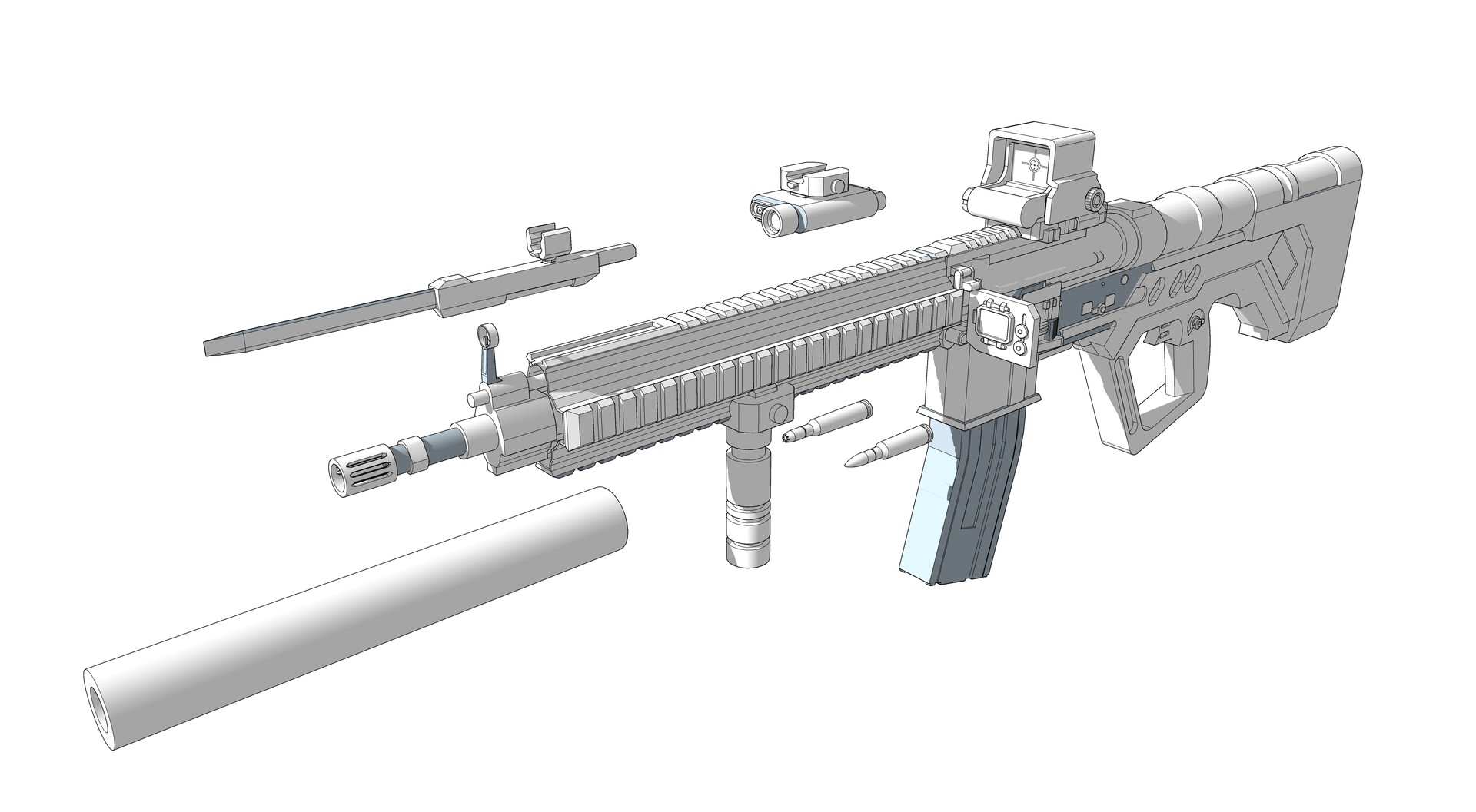 ArtStation - Assault rifle M4H2K