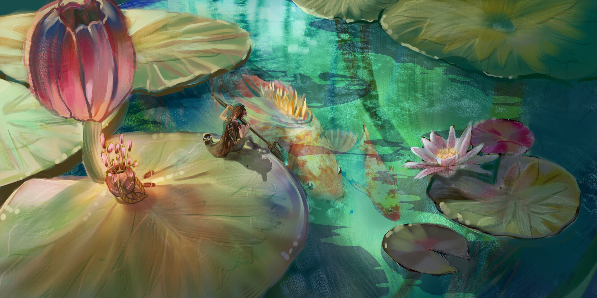 ArtStation - Lilies pond - with water studies