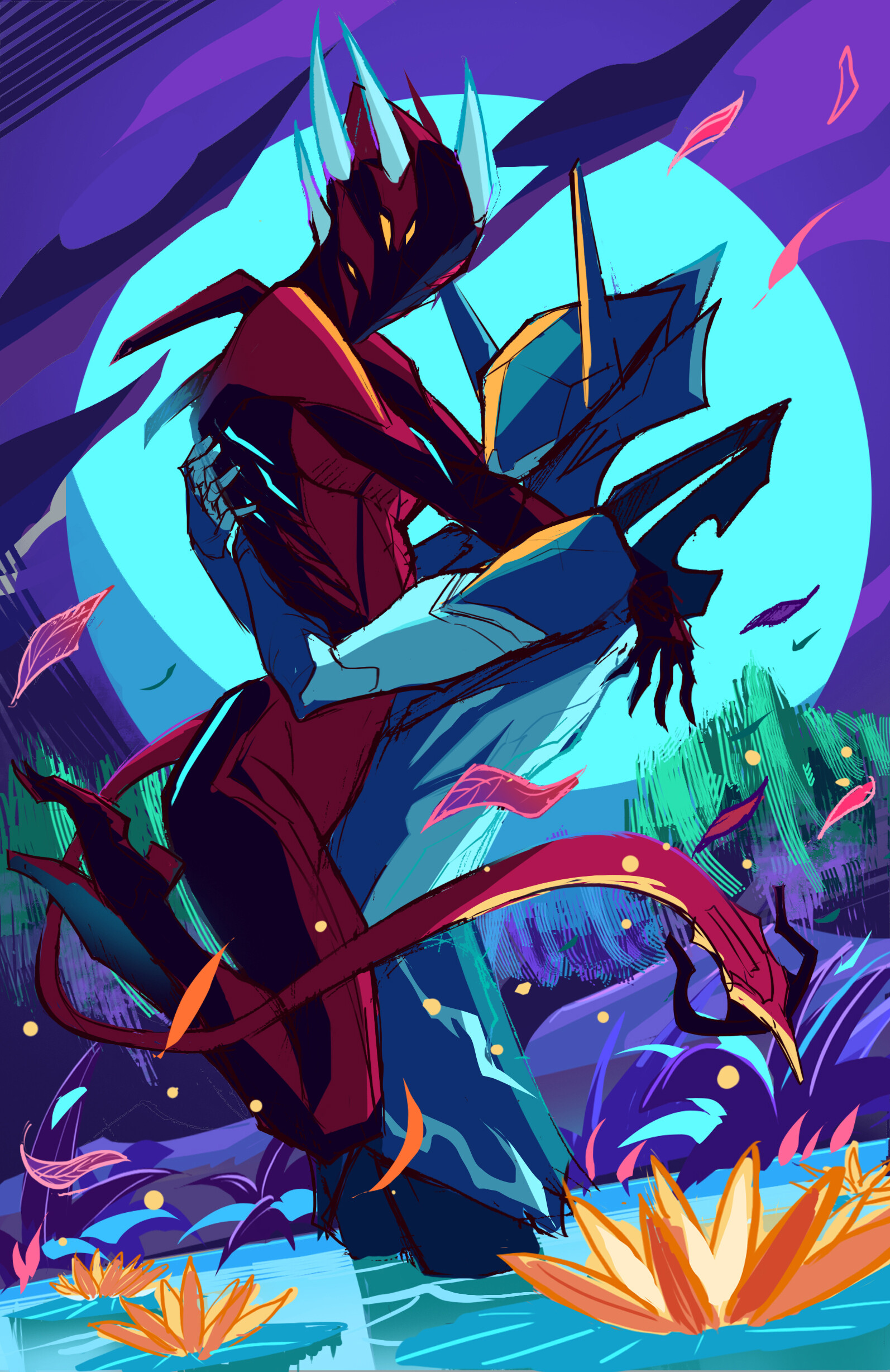 Chicken Draws Dogs - WARFRAME - The Lily Pond