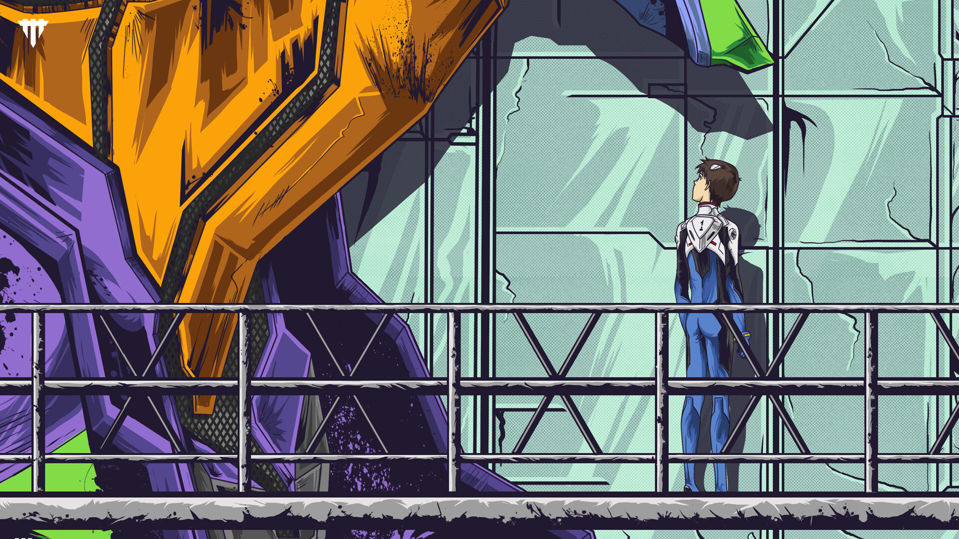 Jhony Caballero - Evangelion poster - Eva 01