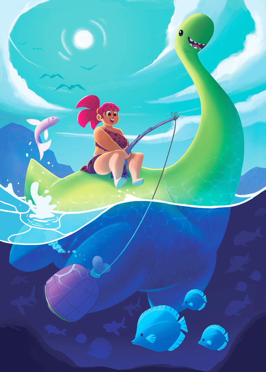 ArtStation - Fishing in Dinosaur Lake