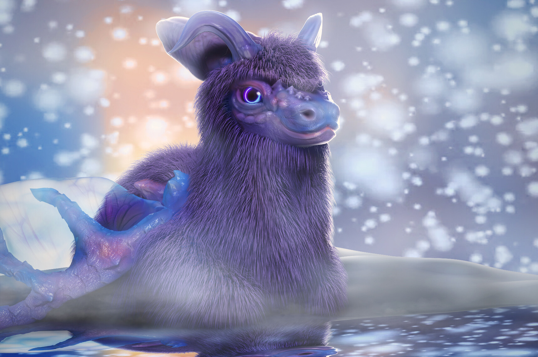 ArtStation - Snow Dragons