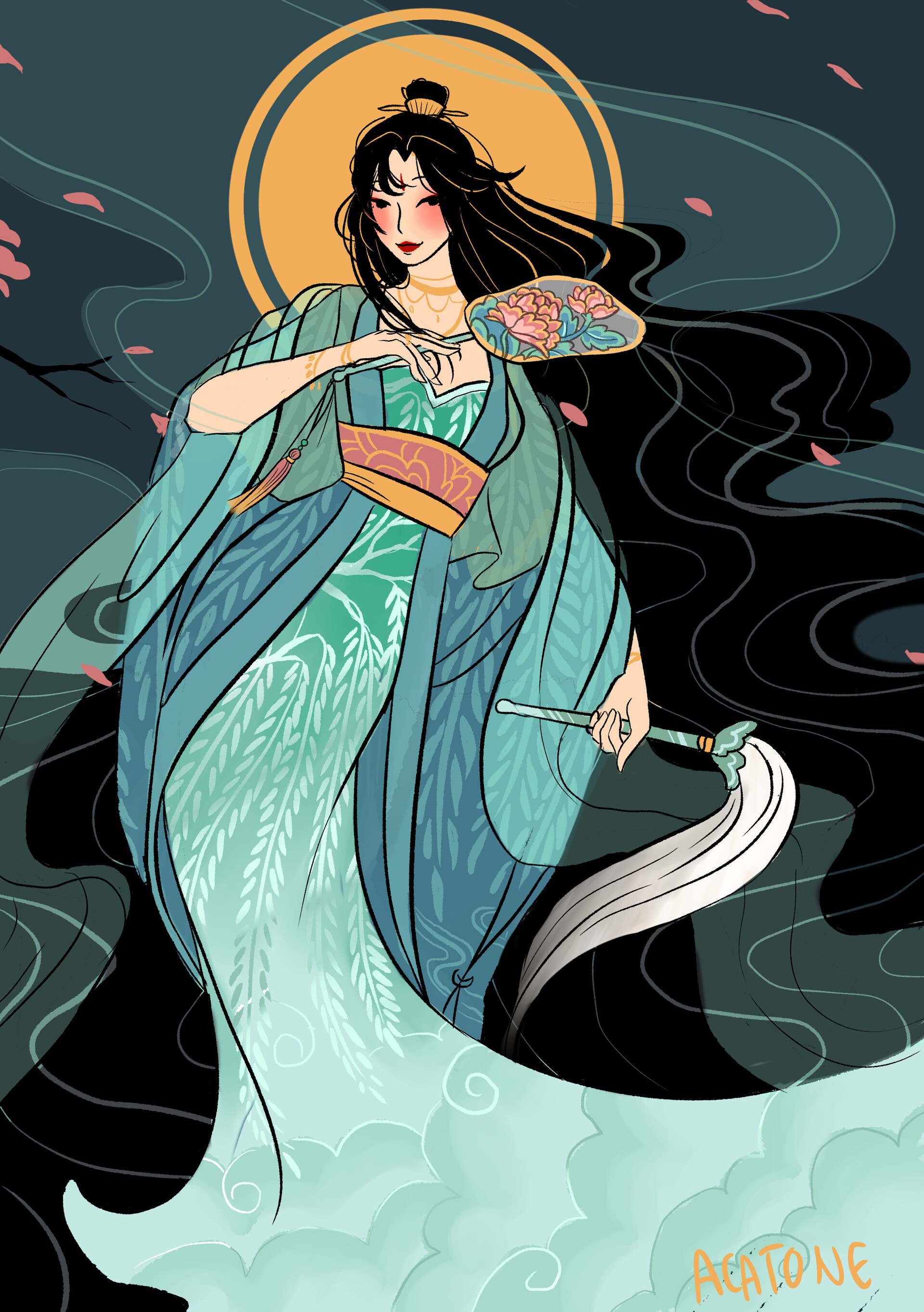 ArtStation - Lady Wind Master and Black Water Demon