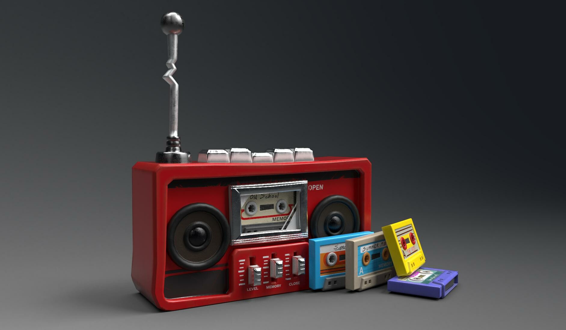 ArtStation - Retro Boombox Radio