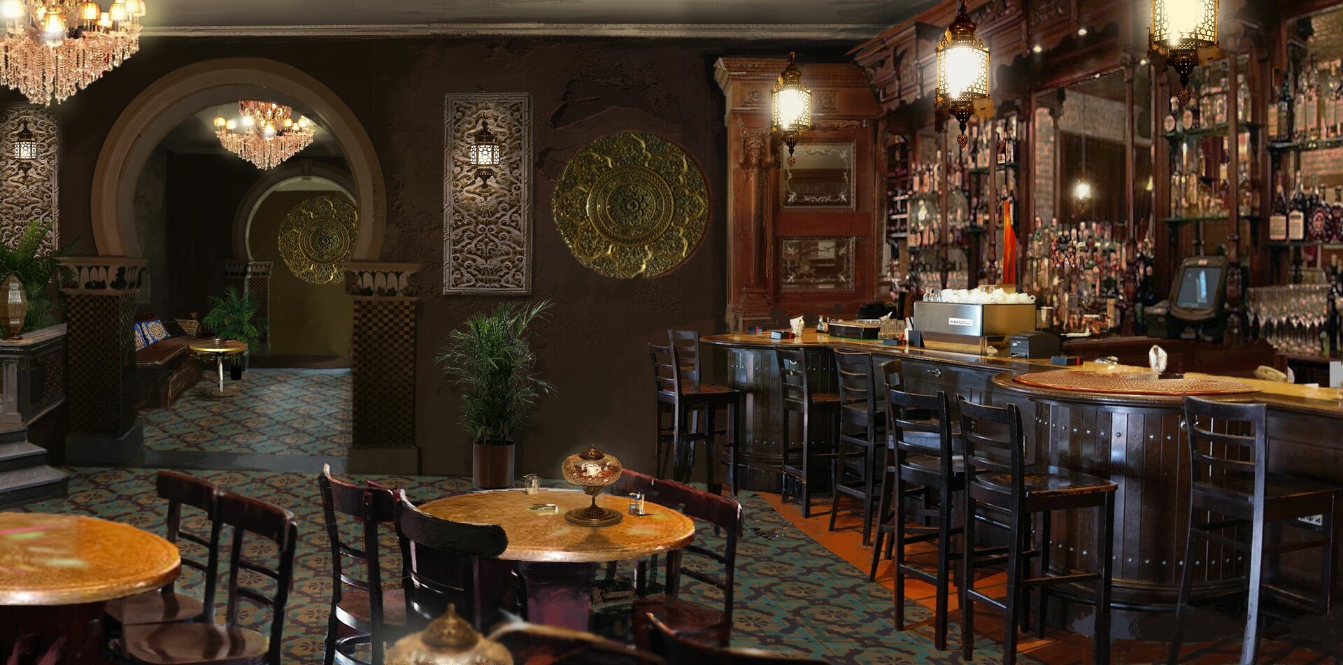 ArtStation - Good Omens - N African bar set concept