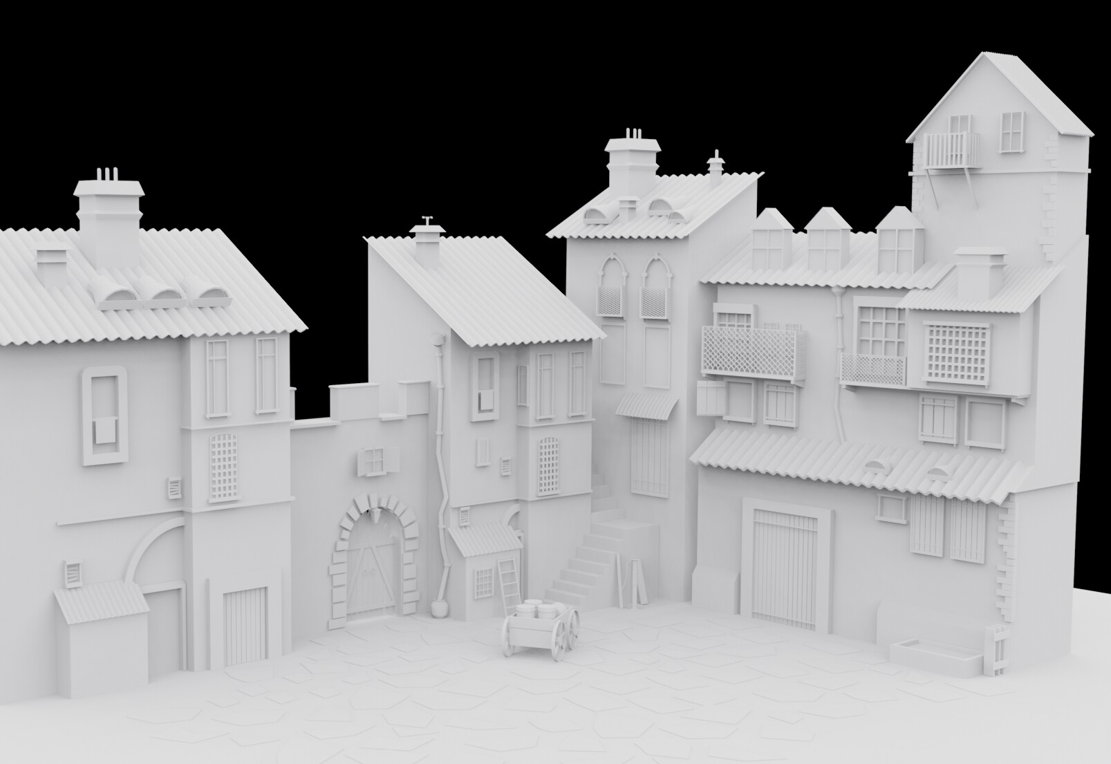 ArtStation - Low-poly 3d town