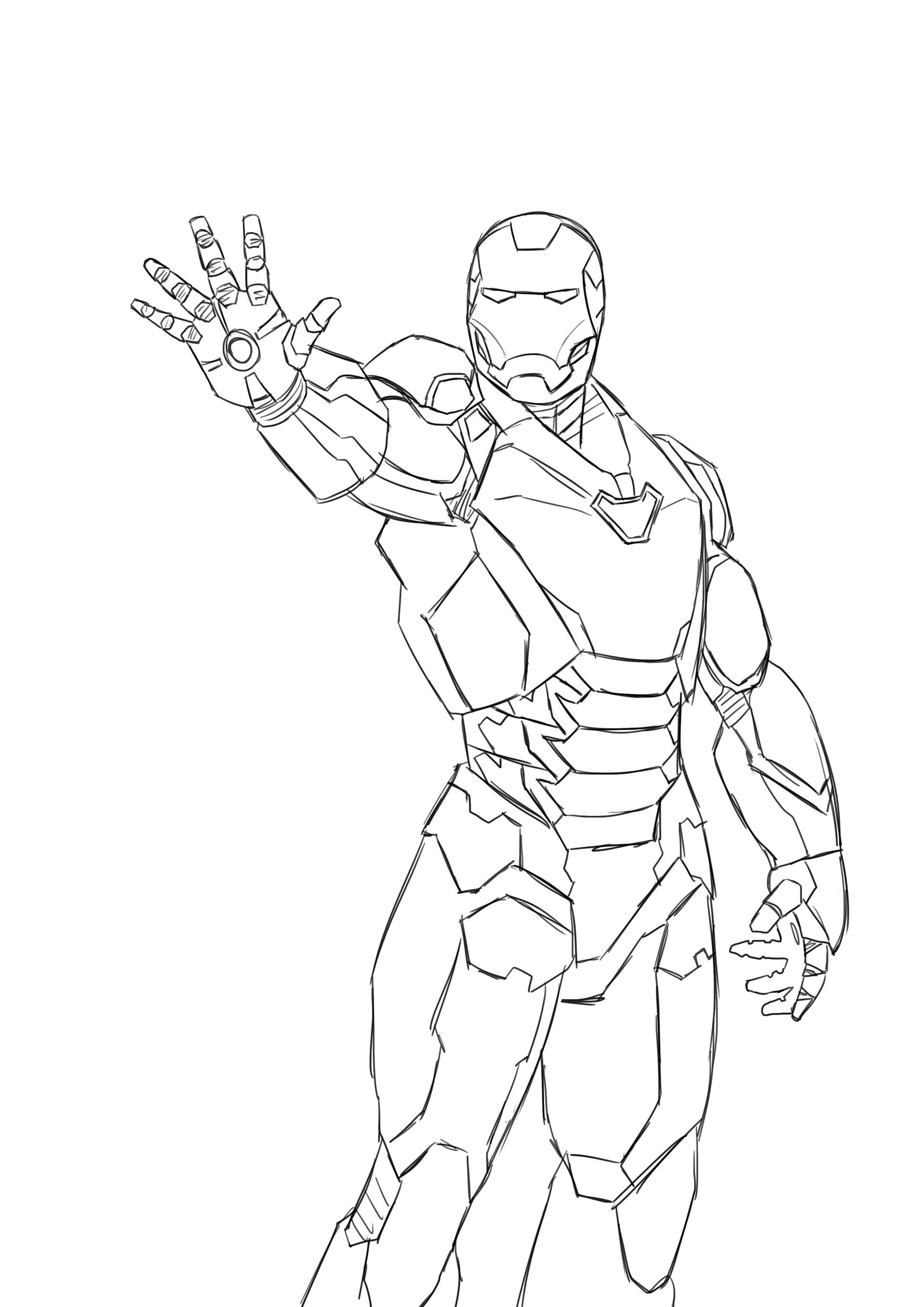 how to draw iron man in quantum suit