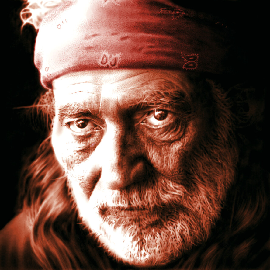 Vector Whiz - Pixel portrait of Willie Nelson
