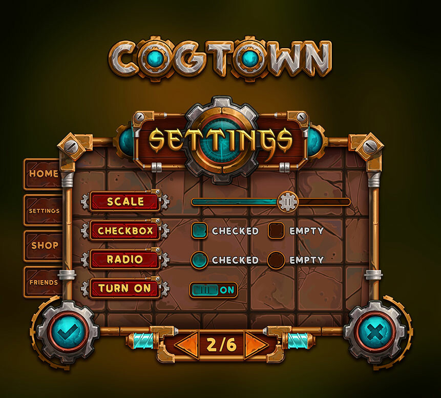 ArtStation - Casual UI set - steampunk