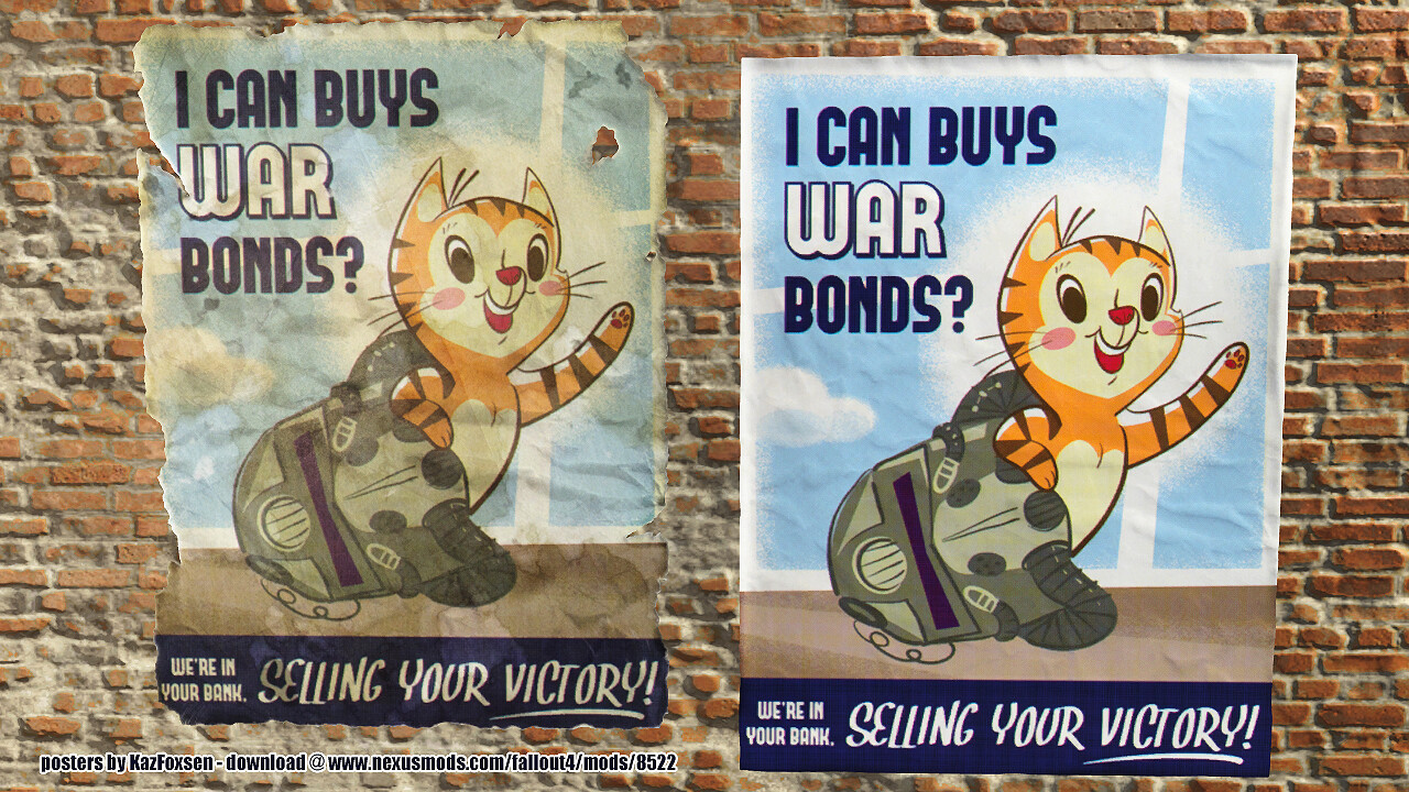 ArtStation - Fallout War Bond LOL Cat Posters