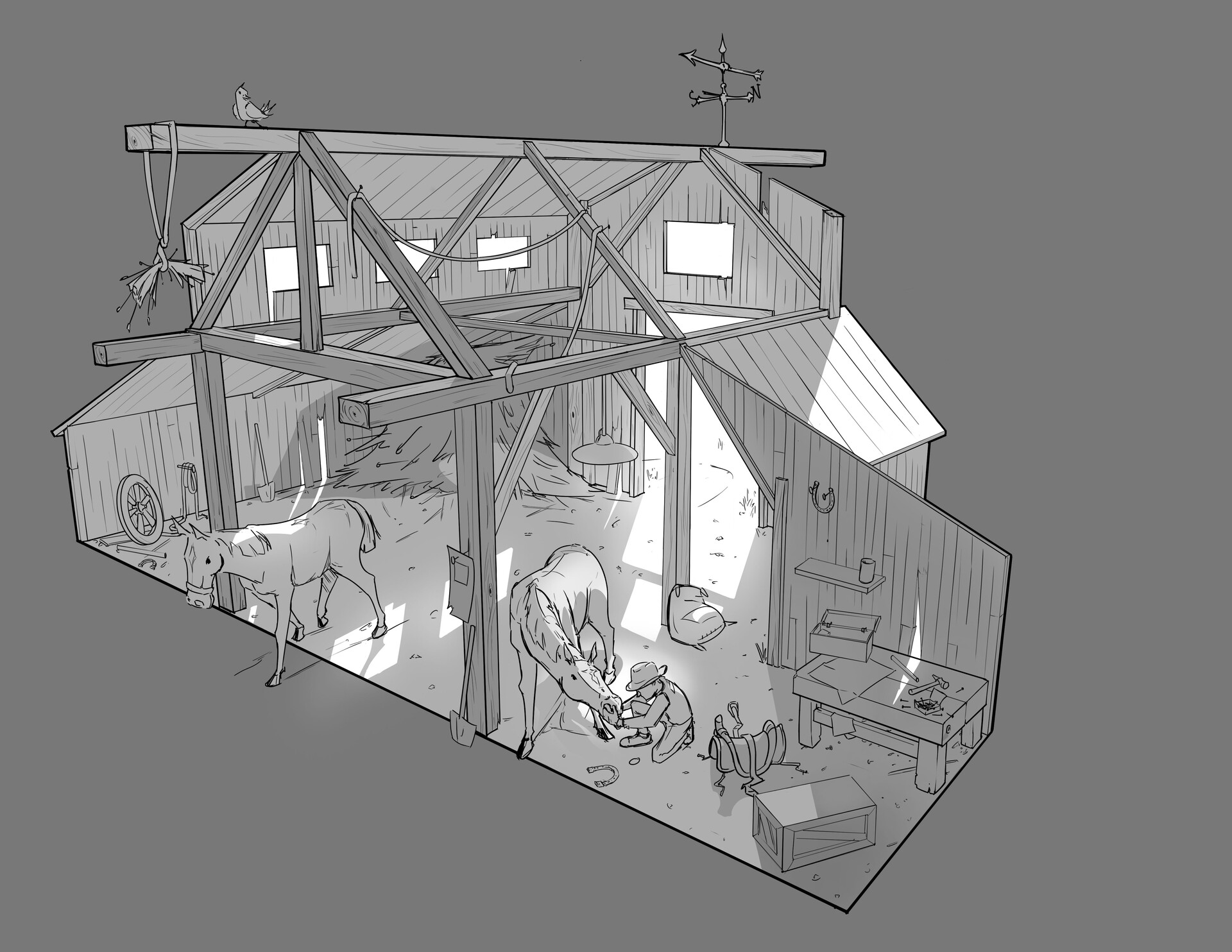 ArtStation - Horse Stable