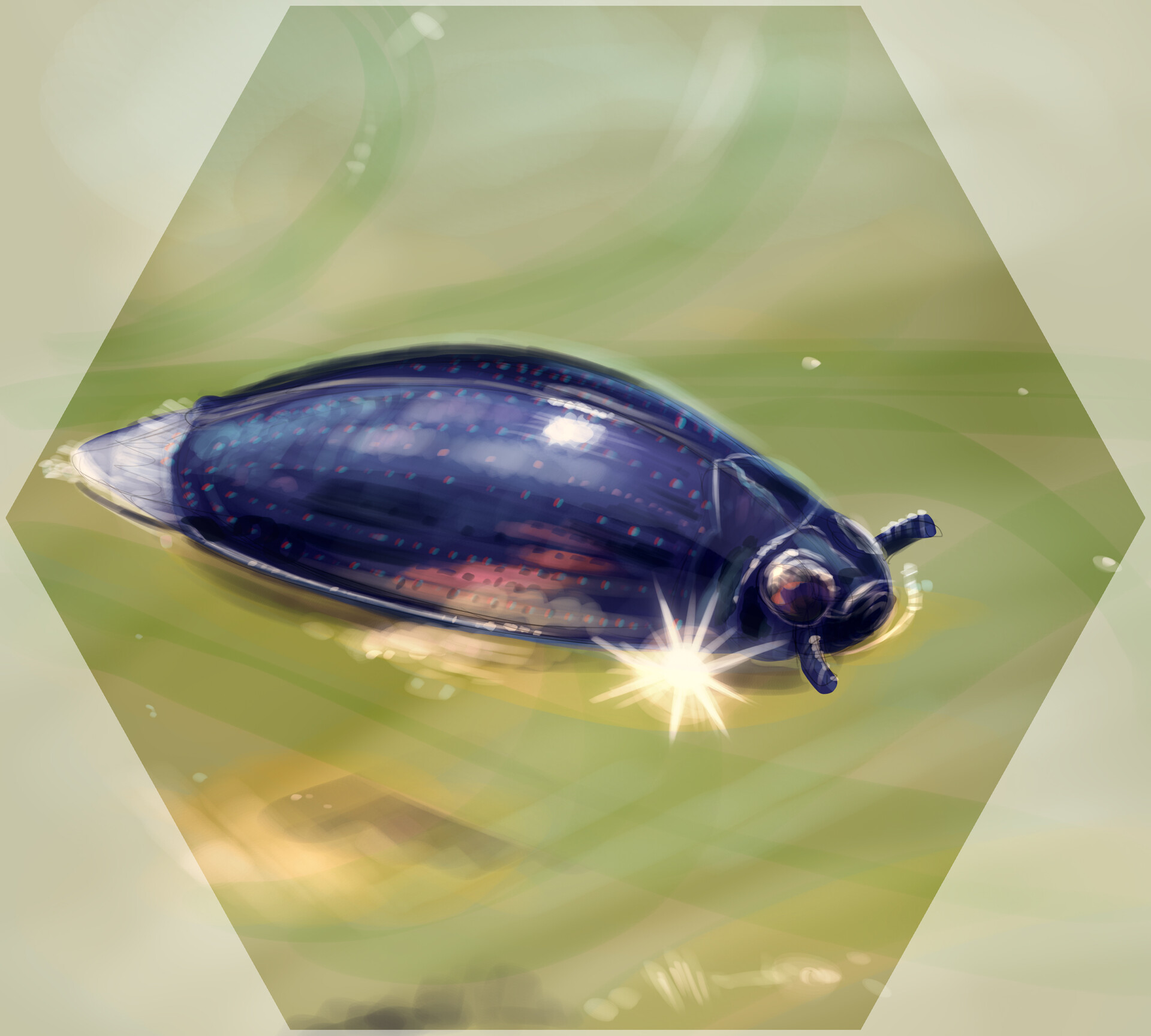 ArtStation - Gyrinus substriatus // Whirligig beetle