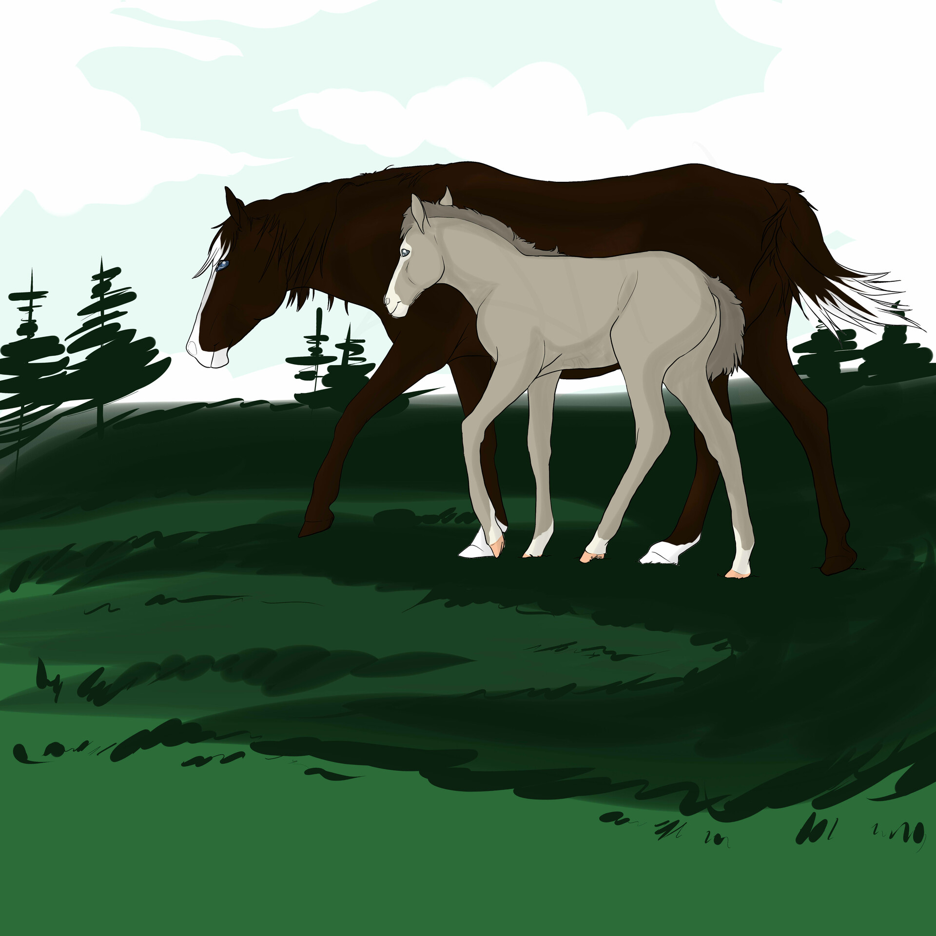 ArtStation - Horse Characters - Serendipidy & Vindigo