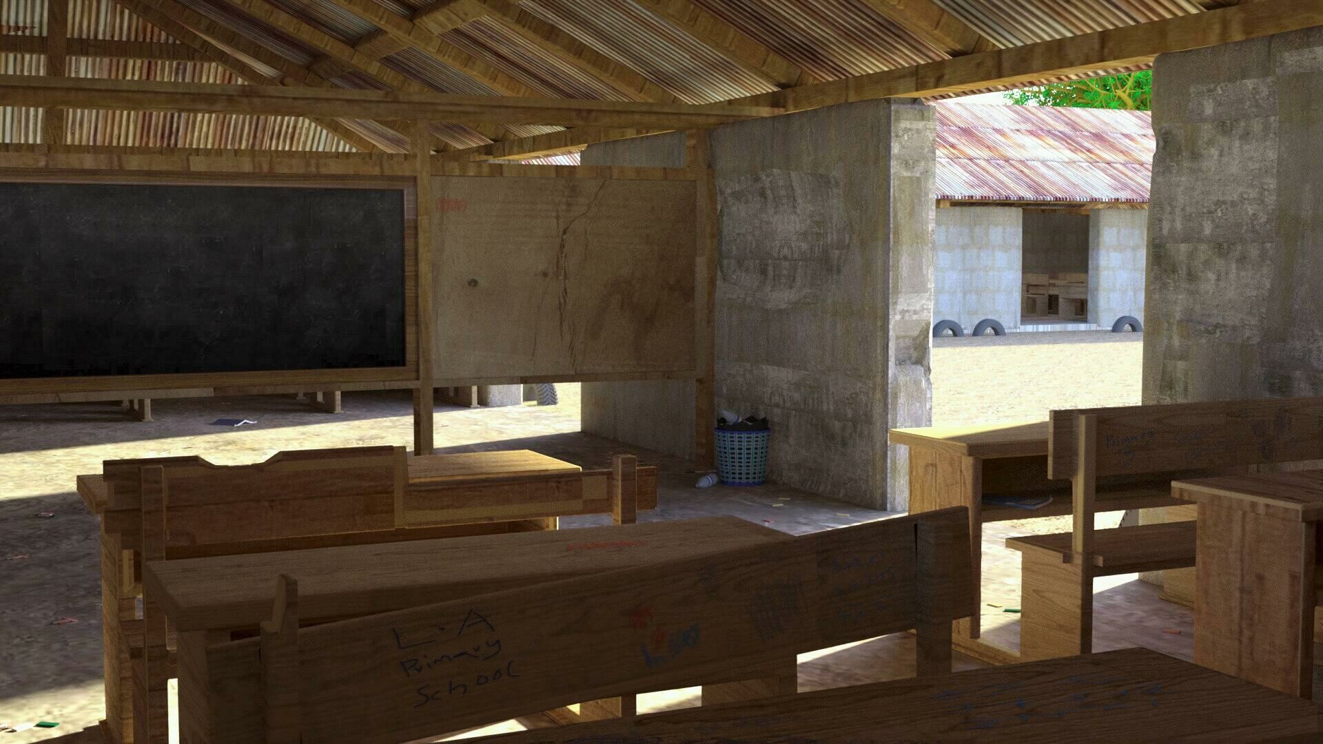 ArtStation - RURAL OLD SCHOOL BUILDING