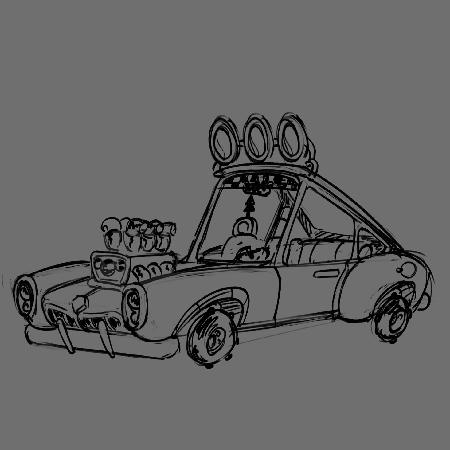 Benjamin Mathieu - Cartoon muscle car