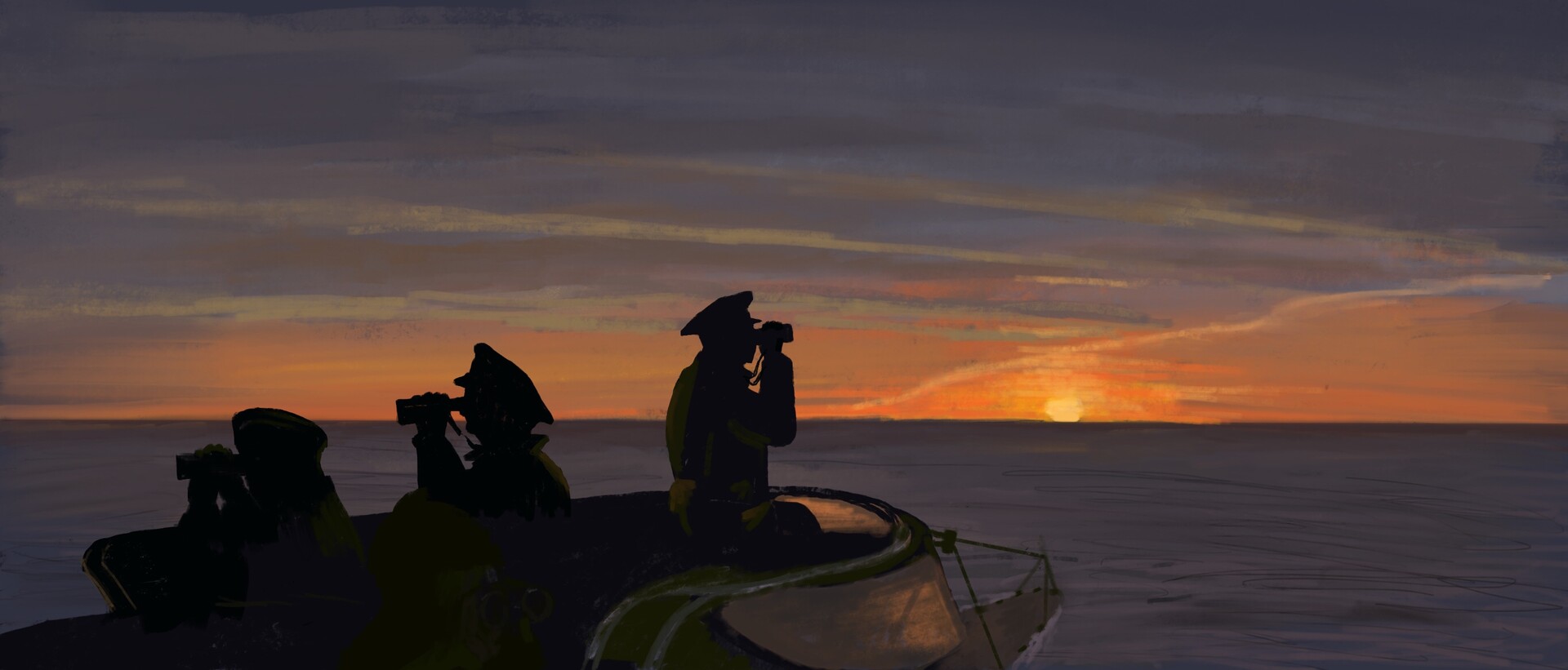 ArtStation - Das Boot. Sunset lookout scene