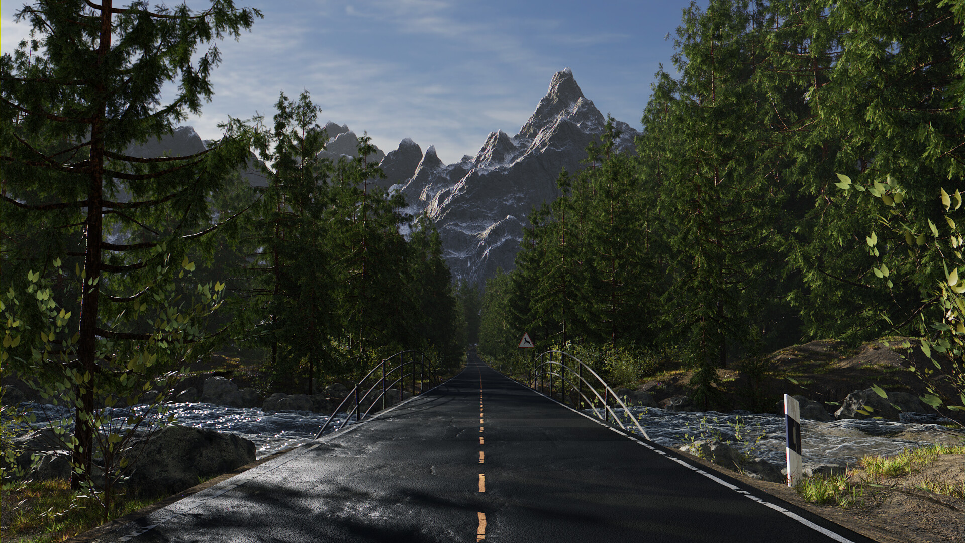 ArtStation - Road in forest
