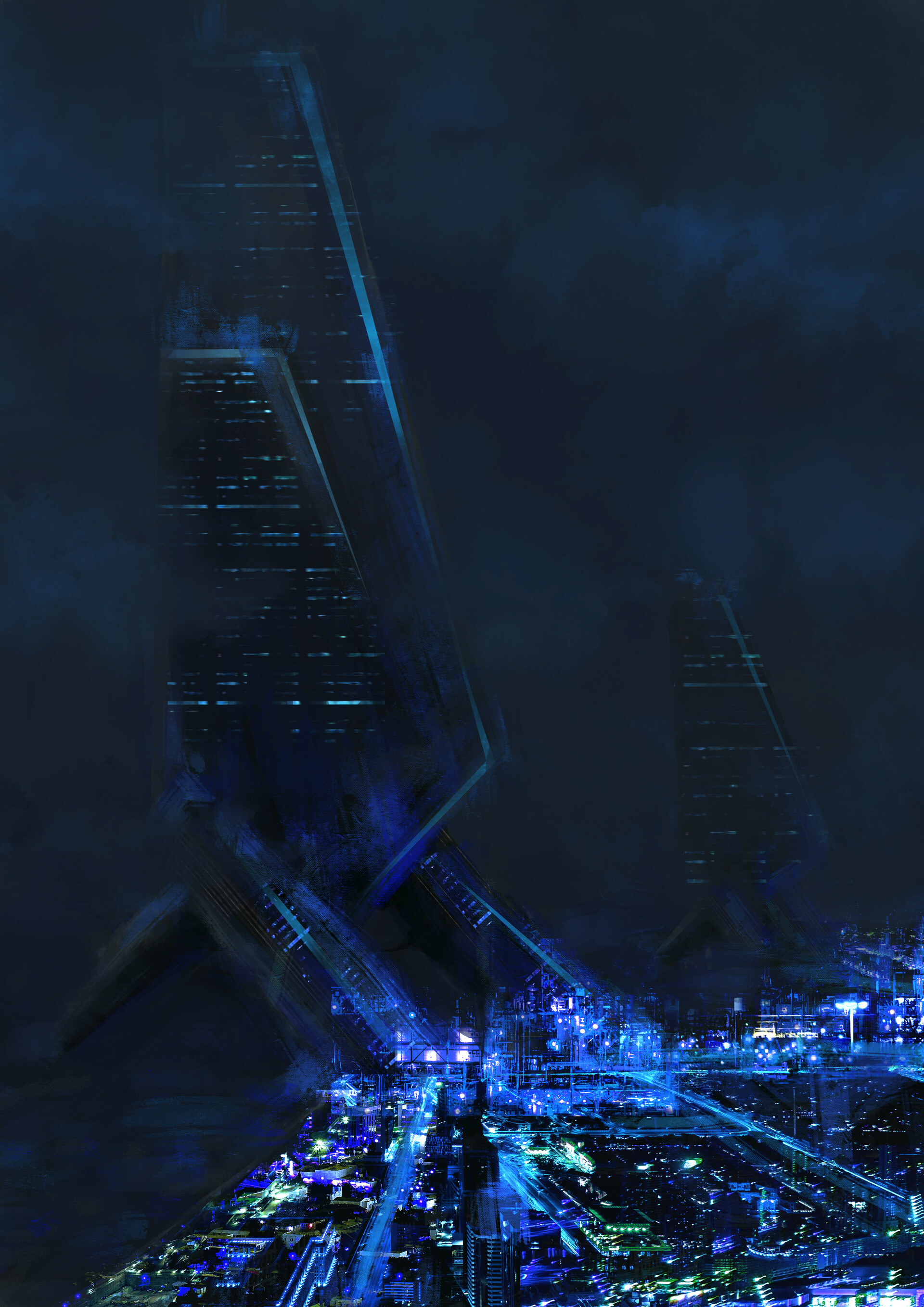 ArtStation - neon tech city