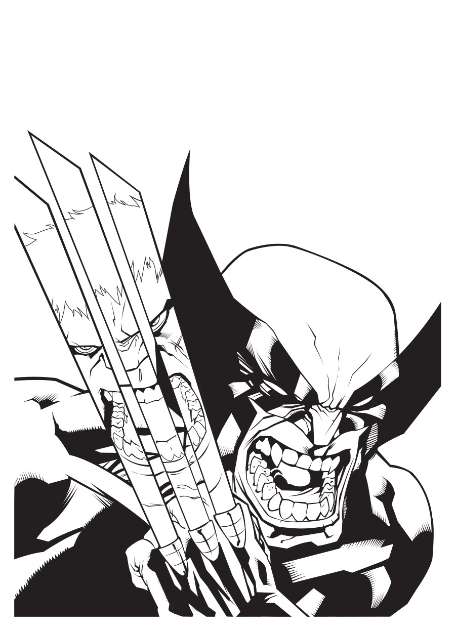 wolverine vs hulk coloring pages