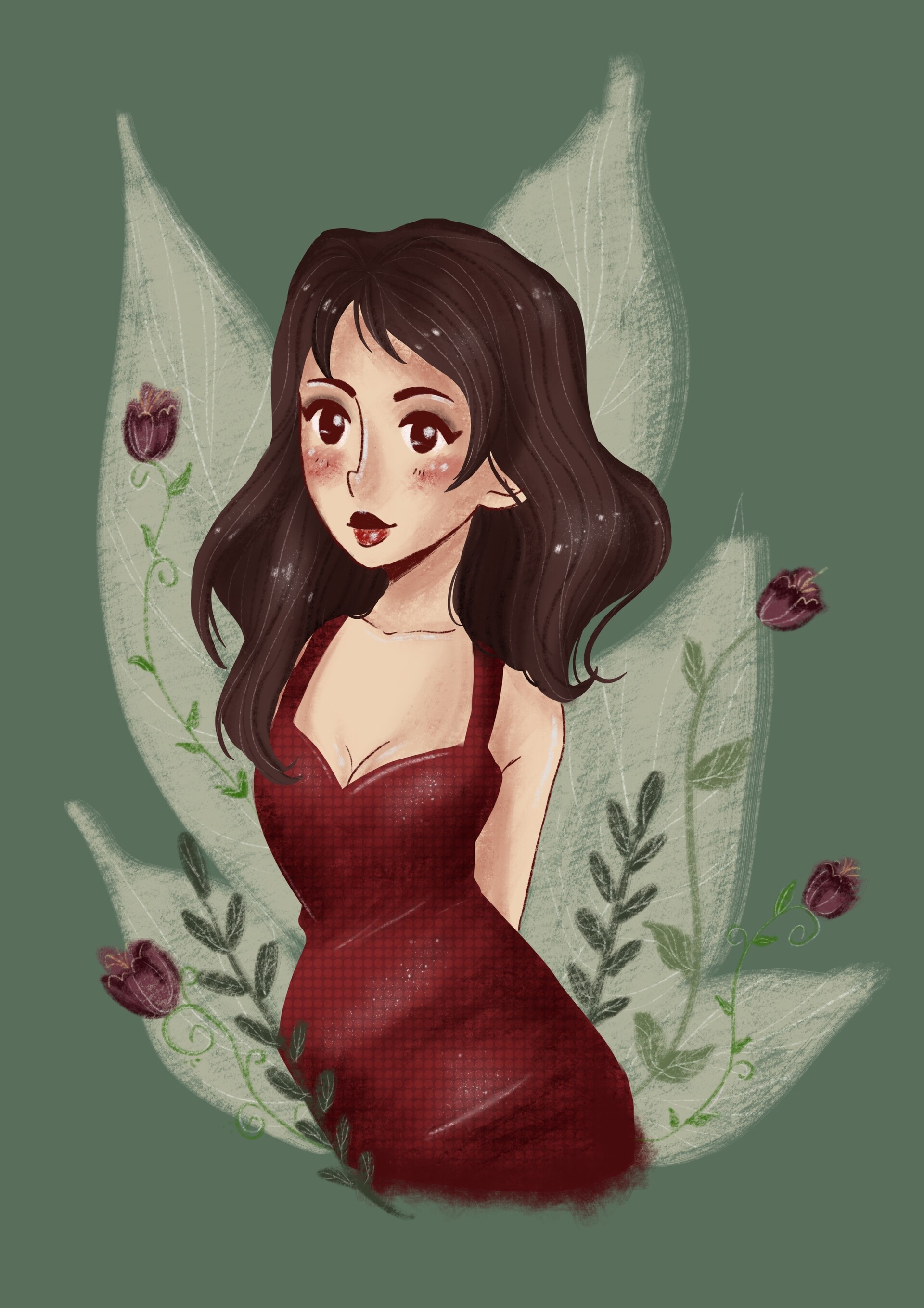 ArtStation - Red dress