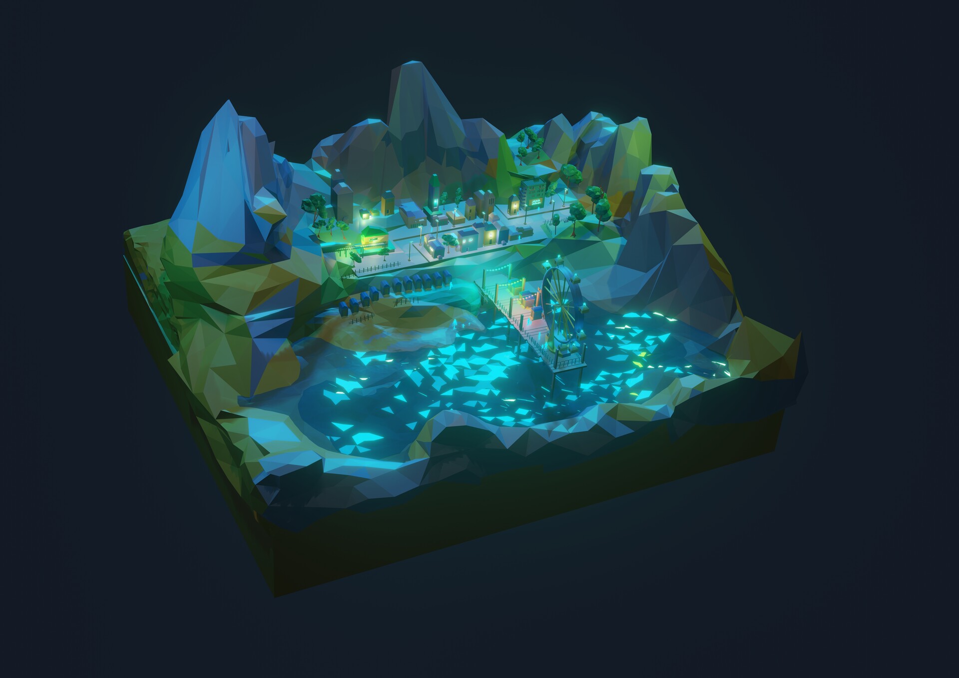 HQ of Creative Devil - Isometric Low-poly Beach Town