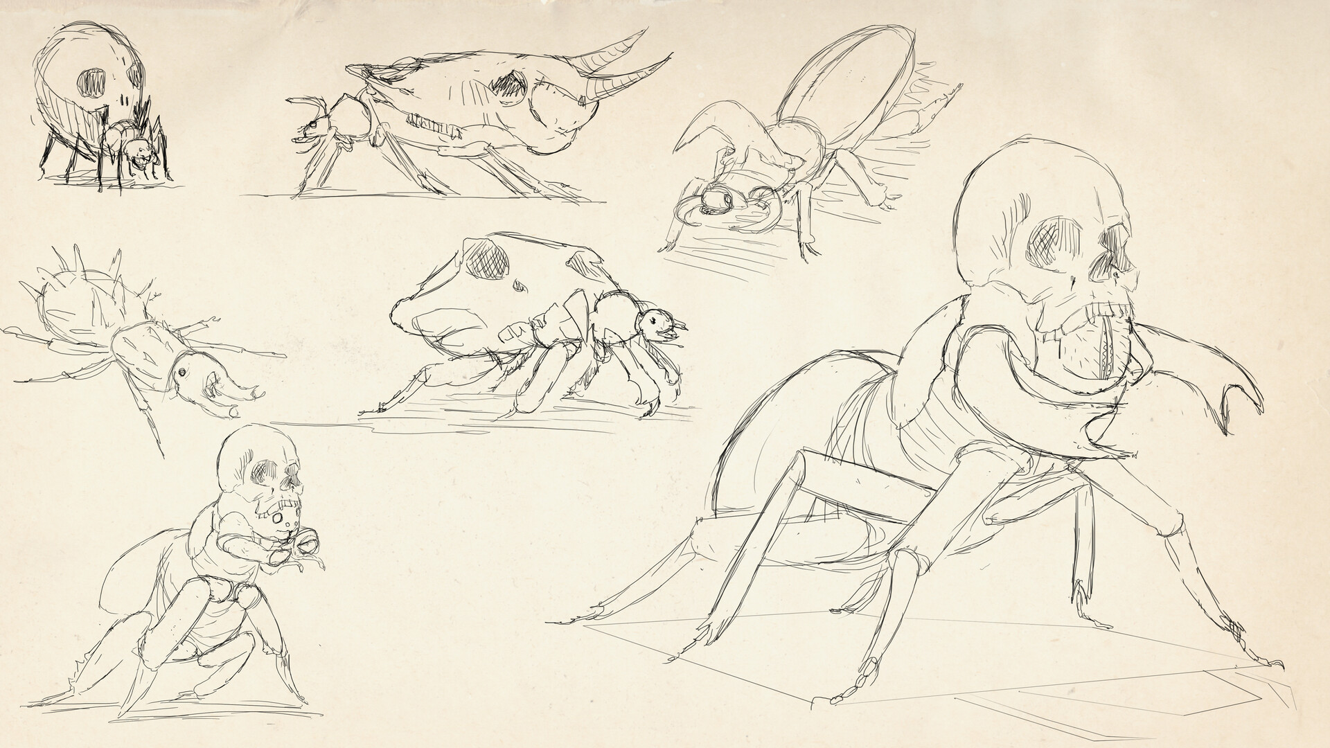 how to draw a skull crawler step by step