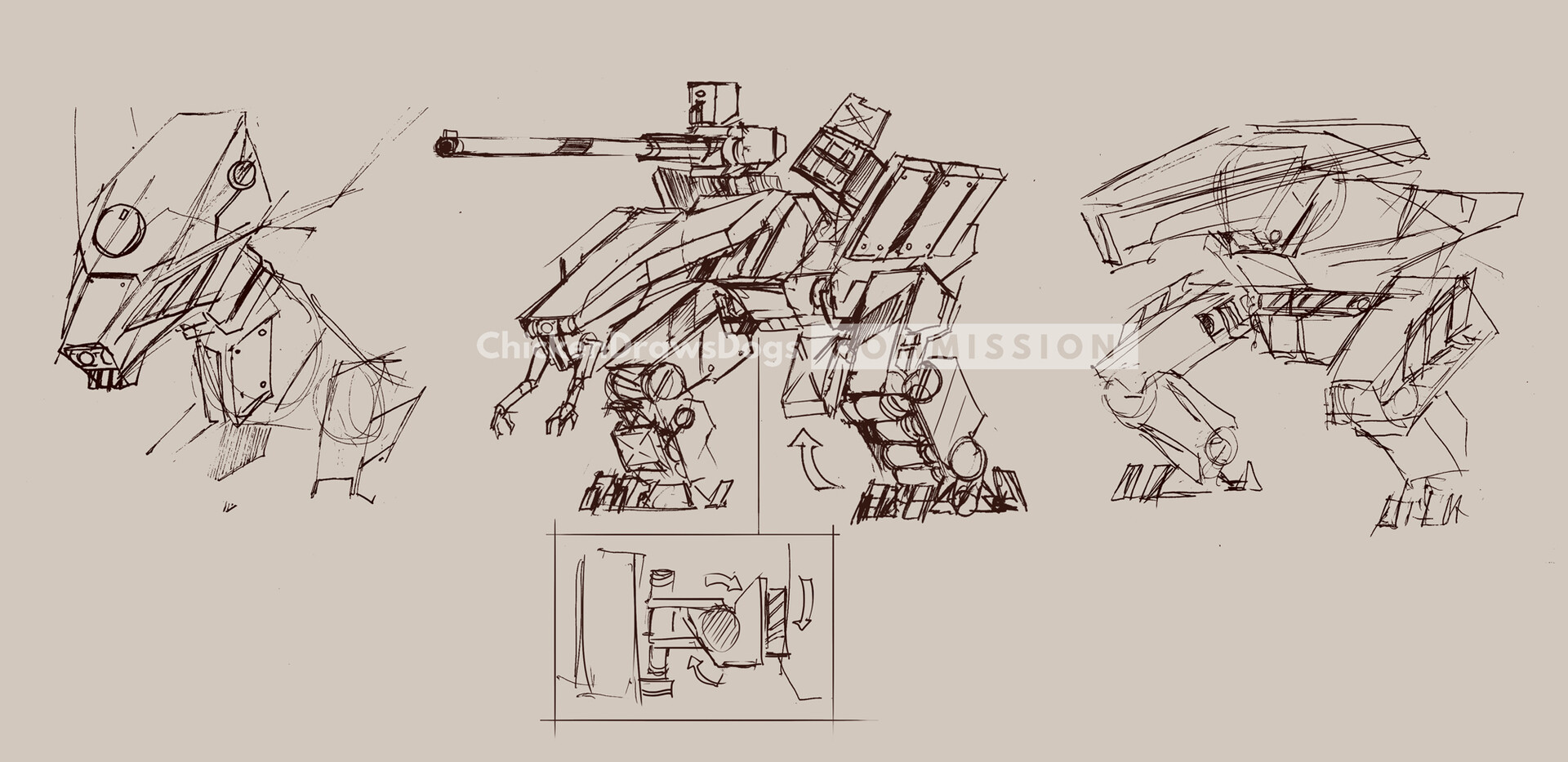 Chicken Draws Dogs - Chicken Walkers COMMISSION