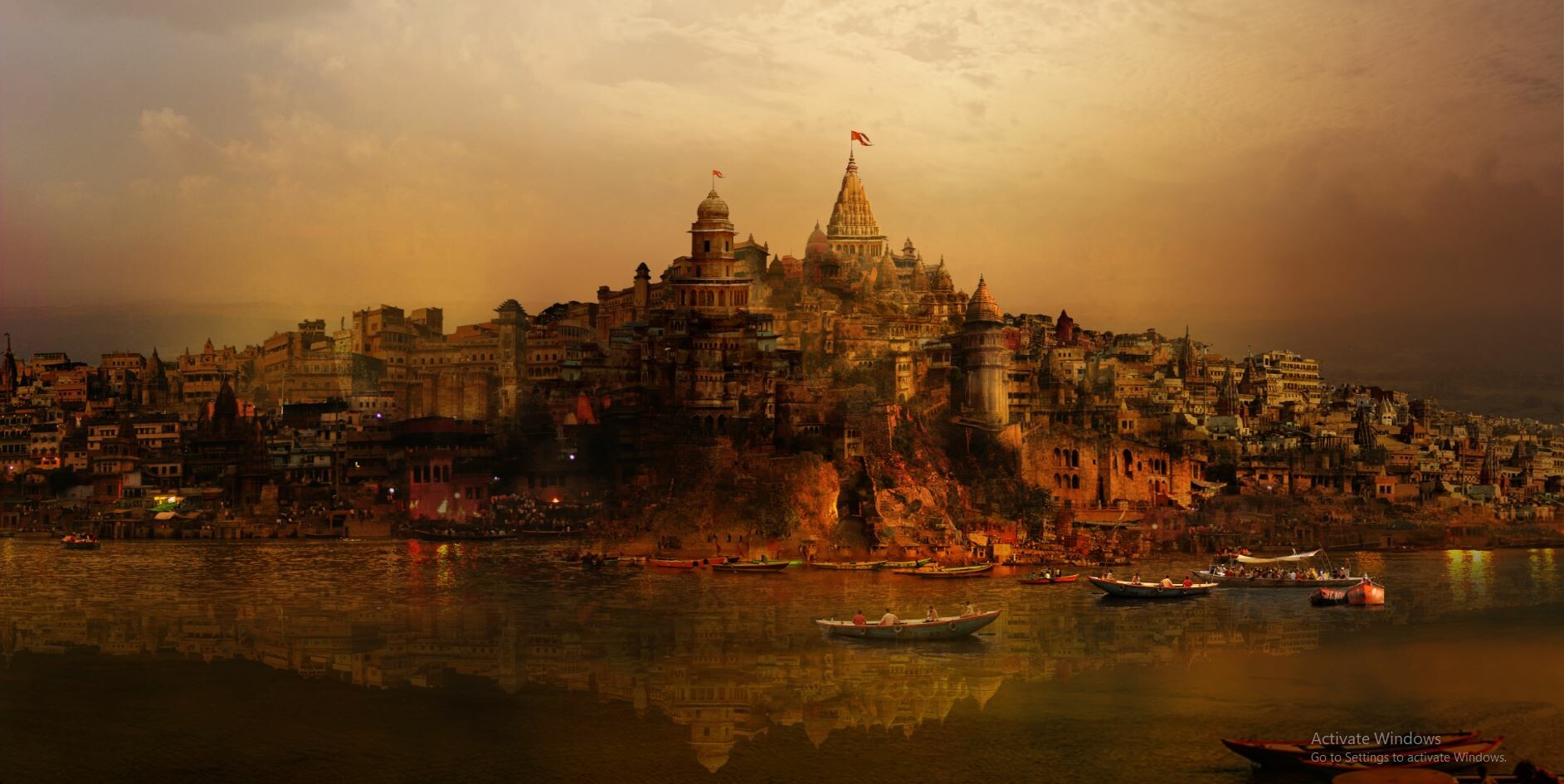 ArtStation - Indian Varanasi kashi place concept