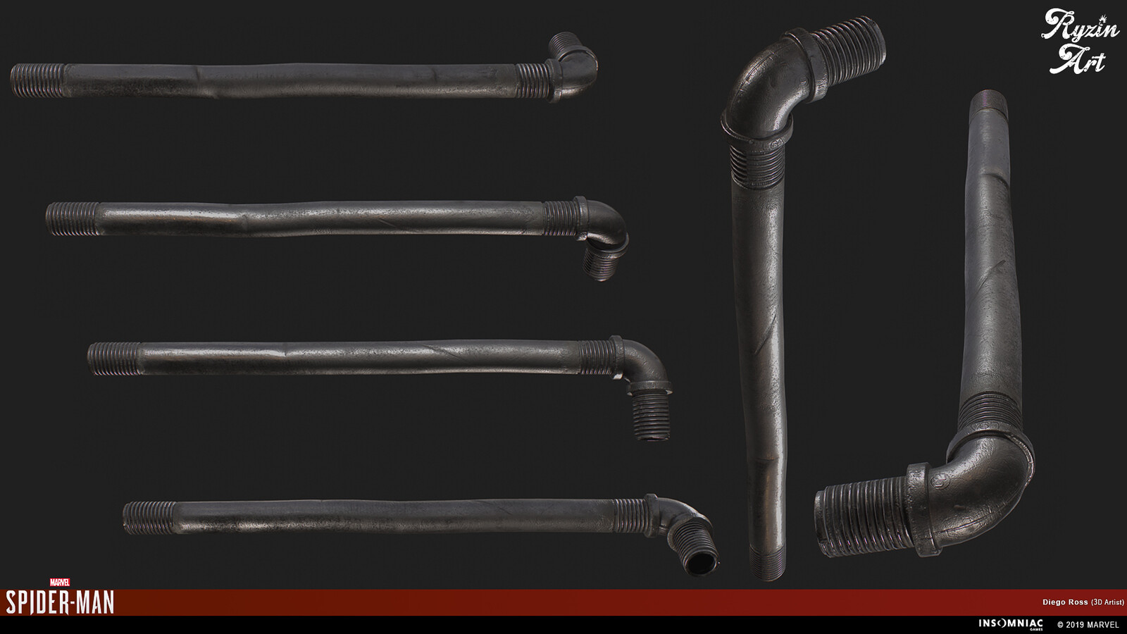 RYZIN ART - Marvel Spider-Man Pipe Weapon